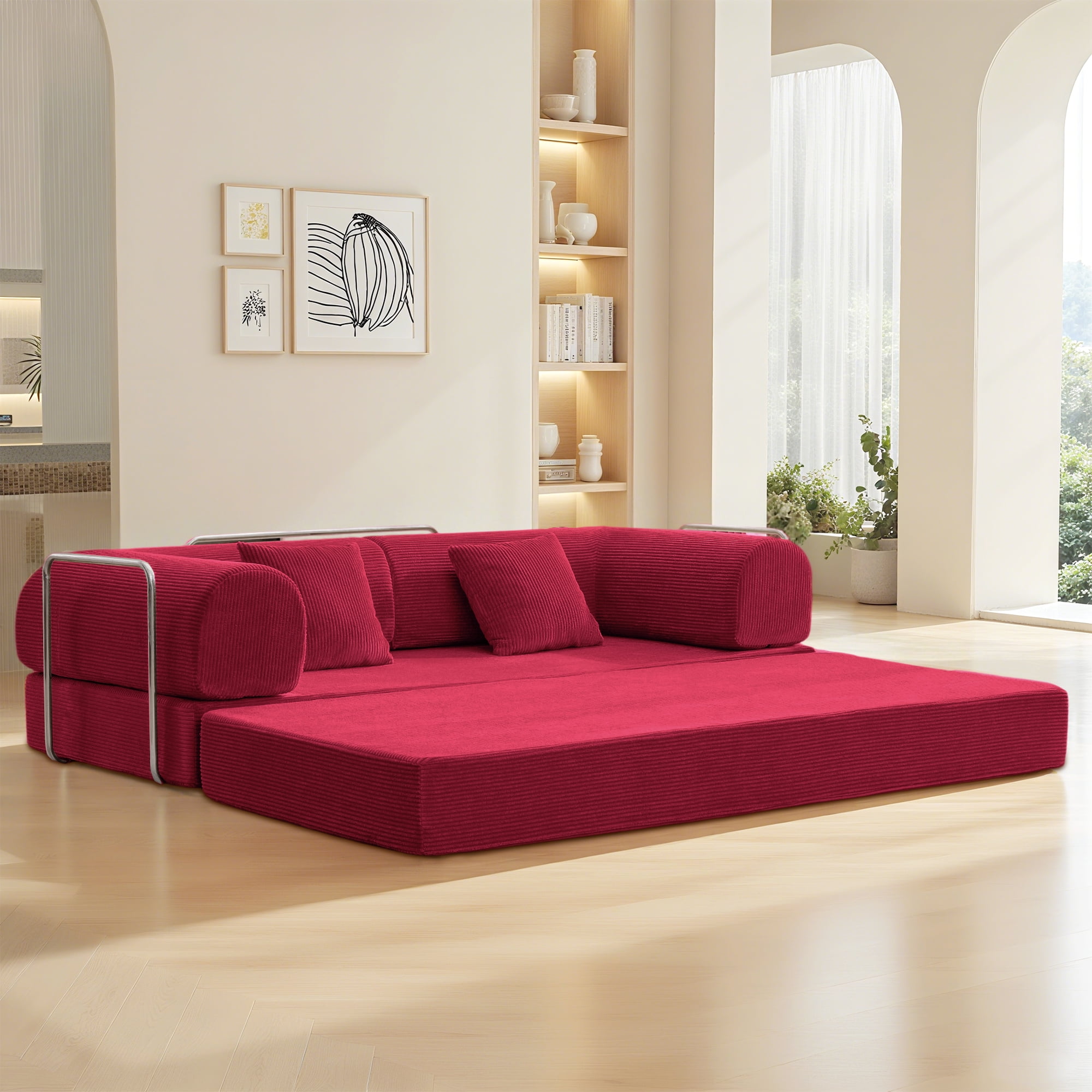 COOLHUT 78.7" W Combination Sofa, High Rebound Density Sponge Sofa ...