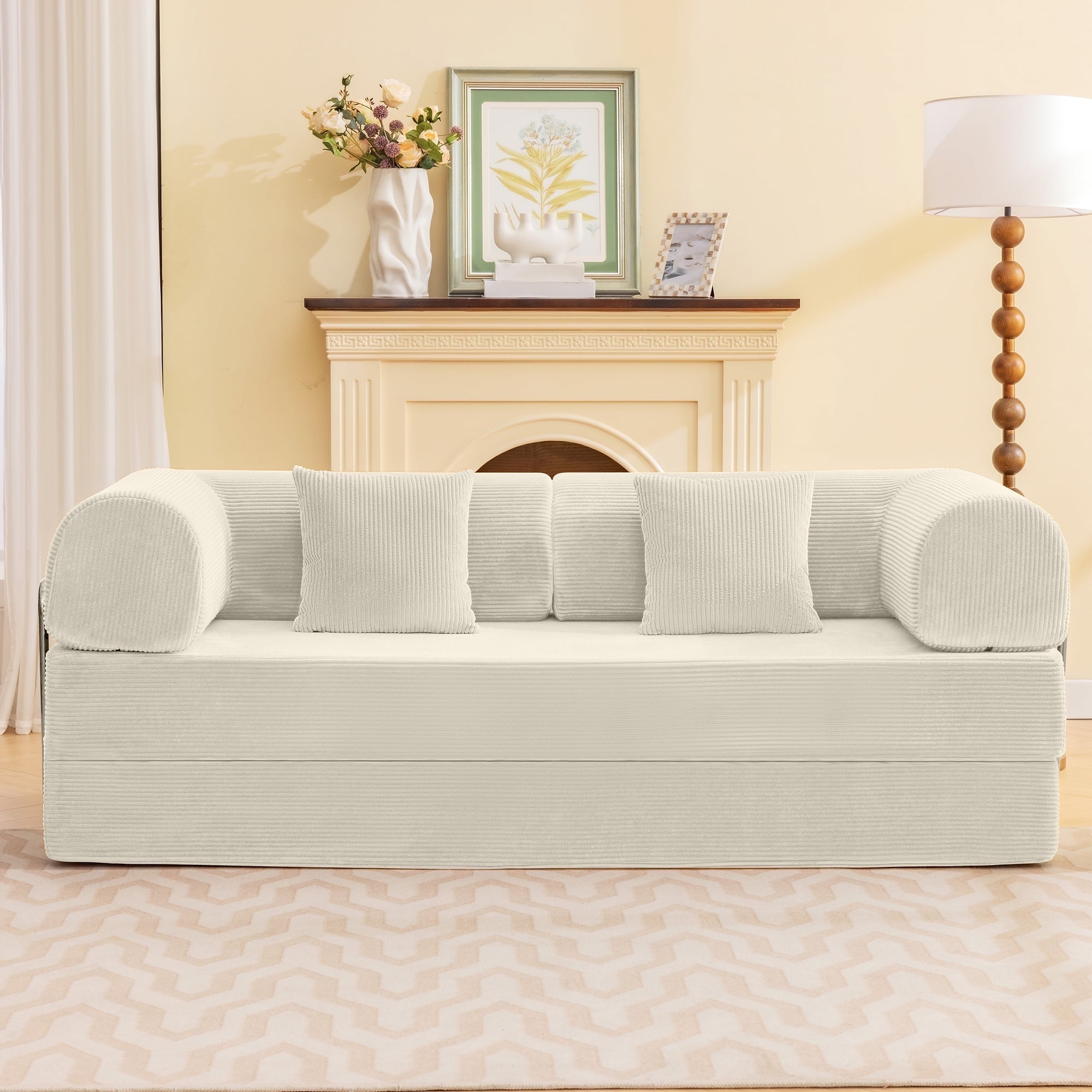 COOLHUT 78.7" W Combination Sofa, High Rebound Density Sponge Sofa ...