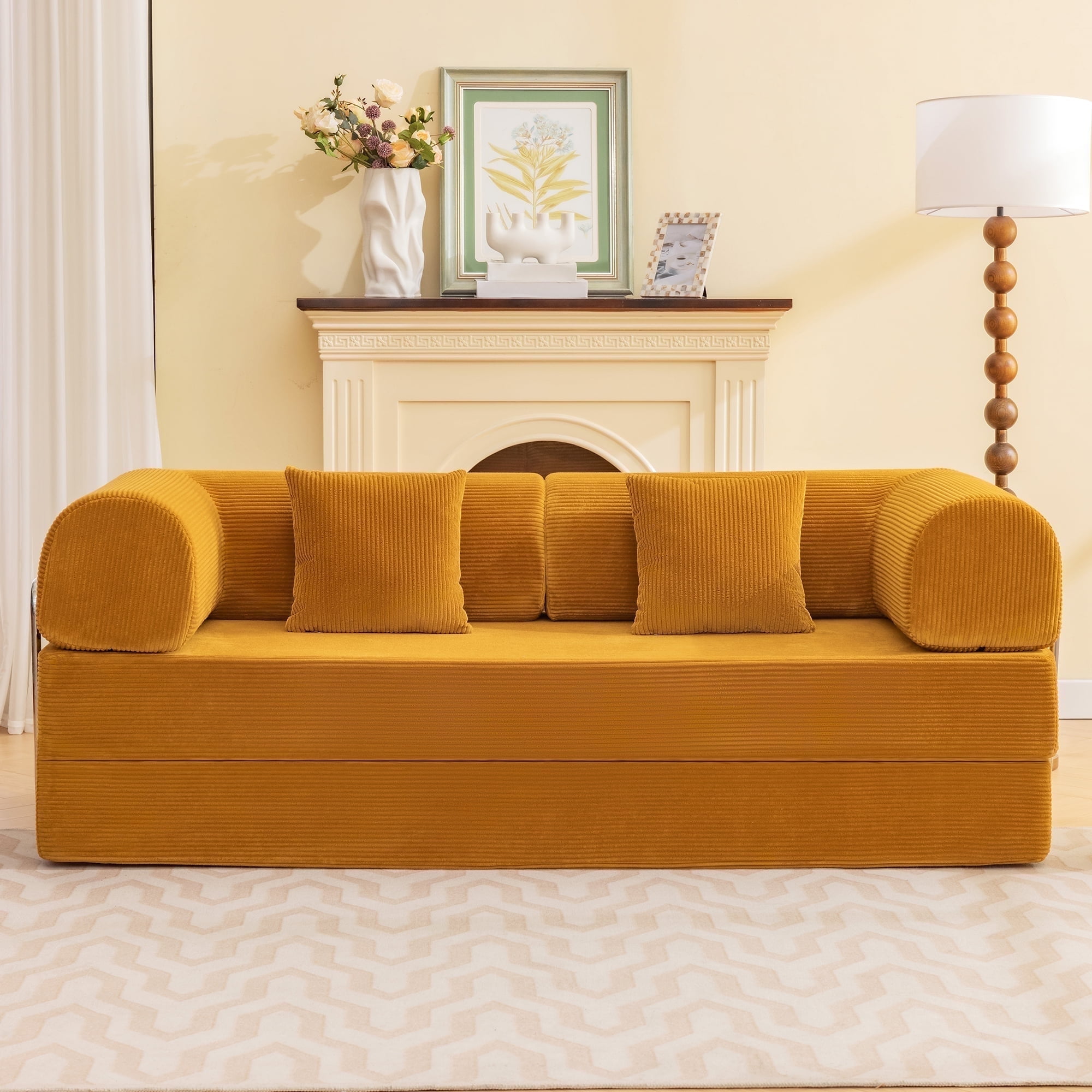 COOLHUT 78.7" W Combination Sofa, High Rebound Density Sponge Sofa ...