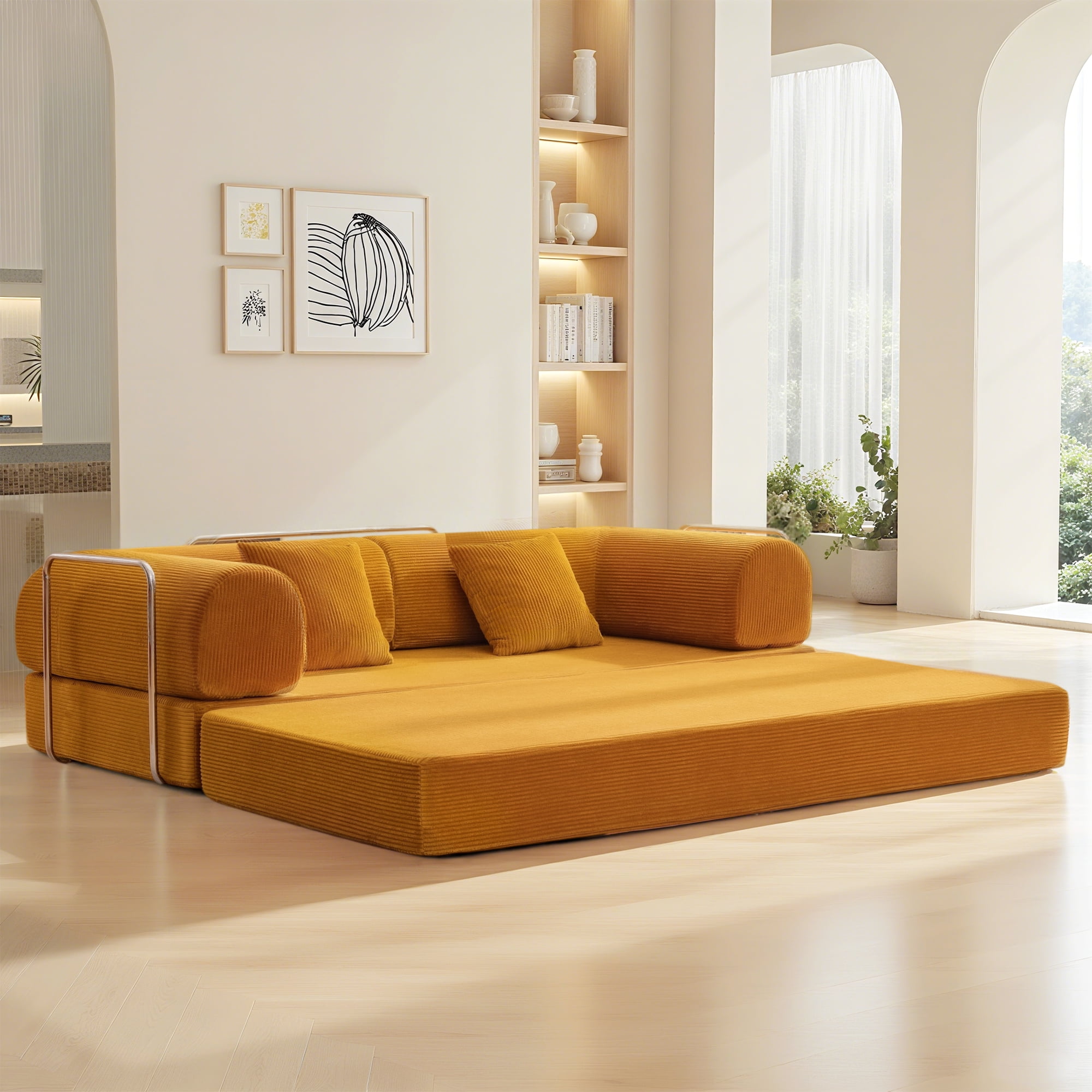 COOLHUT 78.7" W Combination Sofa, High Rebound Density Sponge Sofa ...