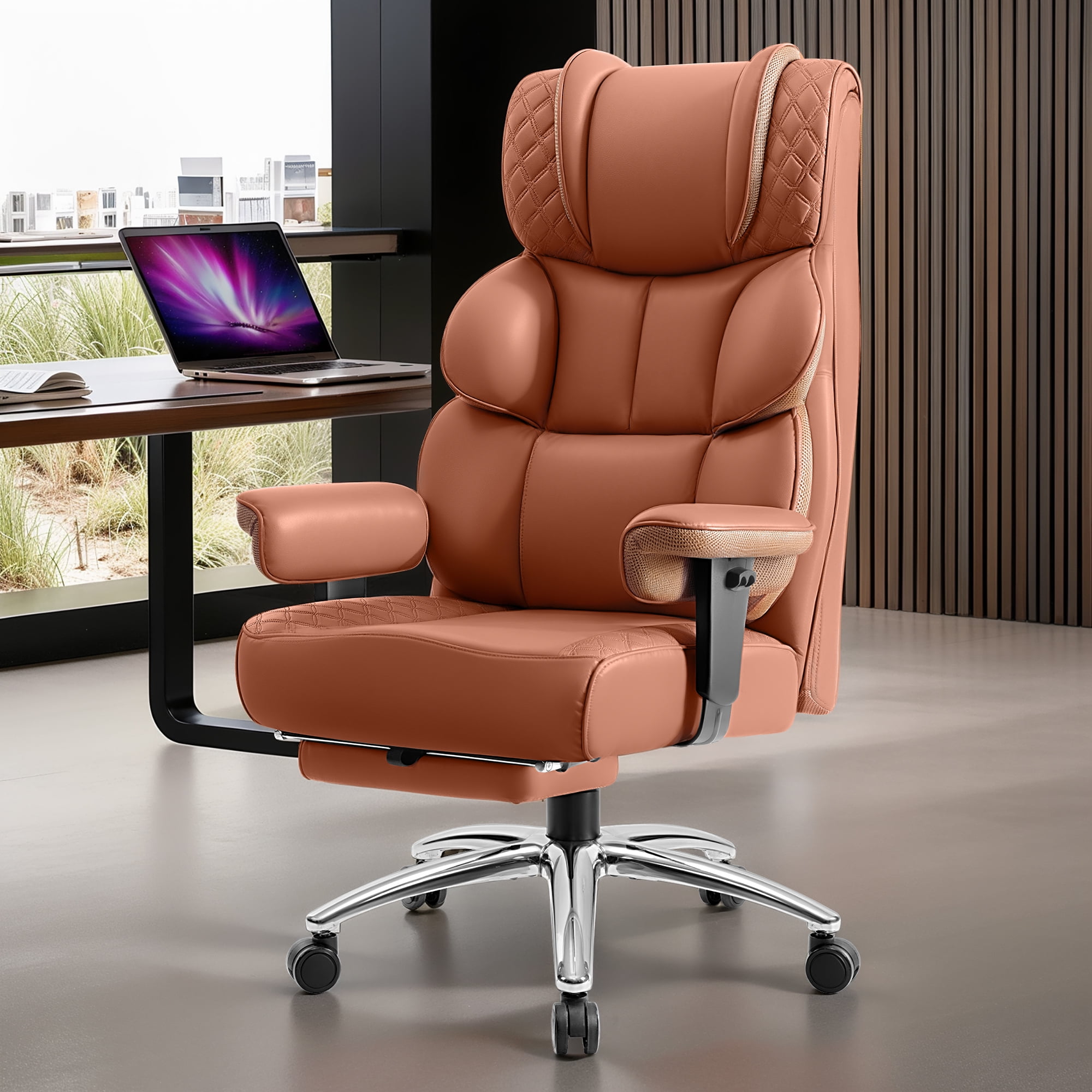 COOLHUT Big and Tall Office Chair 400LBS, Wide Seat Ergonomic Computer ...