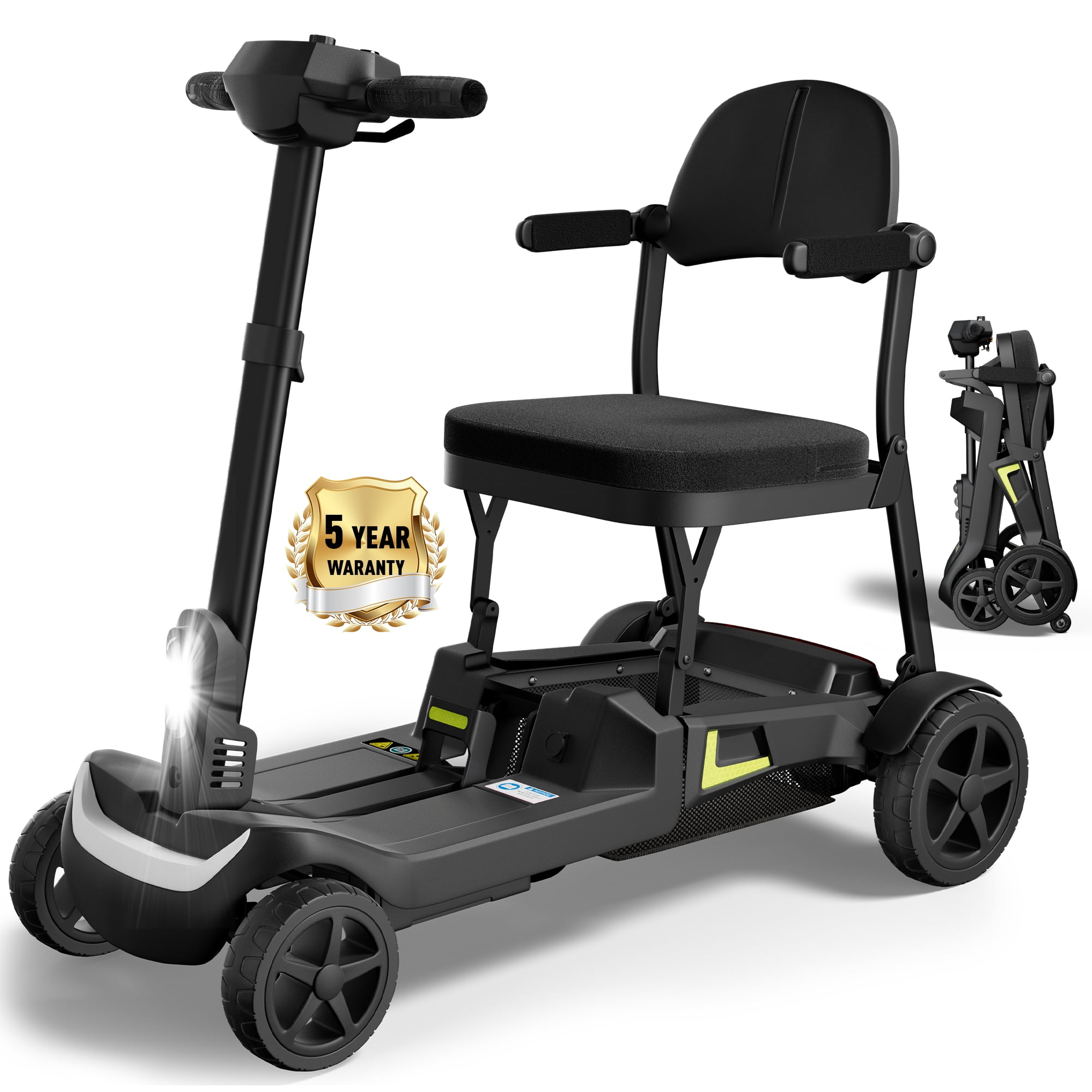 COOLHUT Foldable 4-Wheel Mobility Scooter for Adults, 35lbs Ultra ...