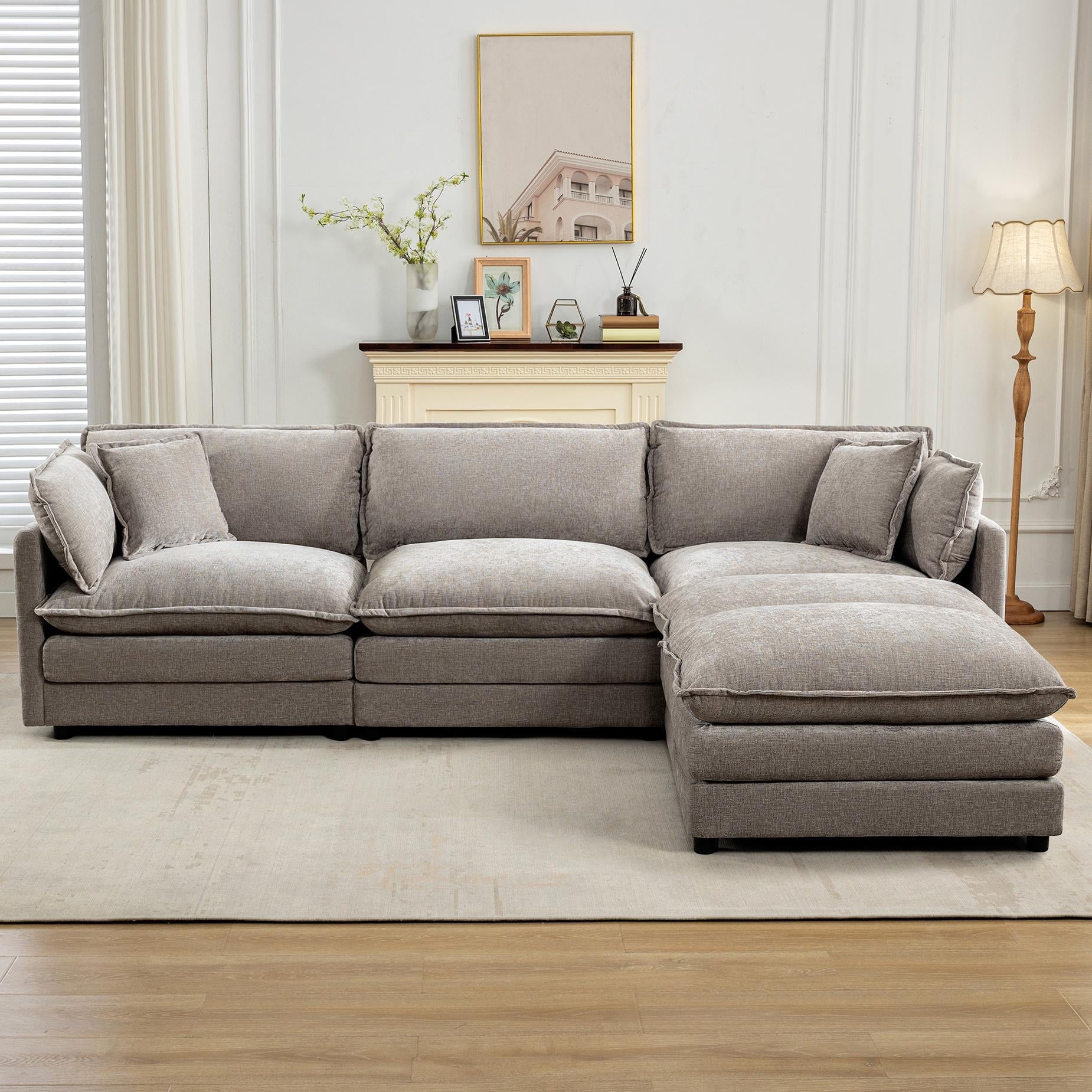 COOLHUT 111.4" Modular Sofa Couches, Oversized 4 Seat Sofa for Living ...