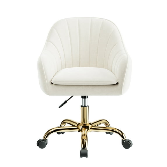 COOLHUT Office Desk Chair with Padded, Velvet Vanity Chair with Back ...