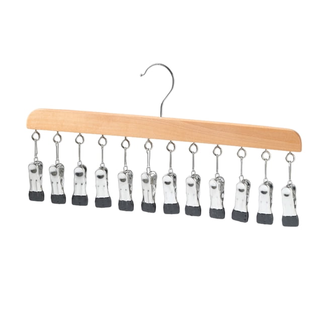 COOLL 12 Clips Sock Hanger Clothing Drying Hanger with 12 Windproof ...