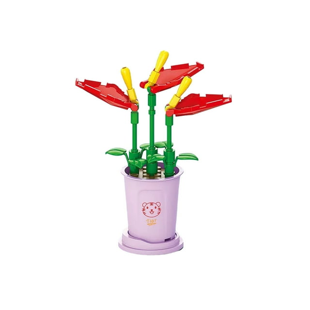 COOLL Flower Building Toy Wooden Potted Plant Toy Flower Potted Plant ...