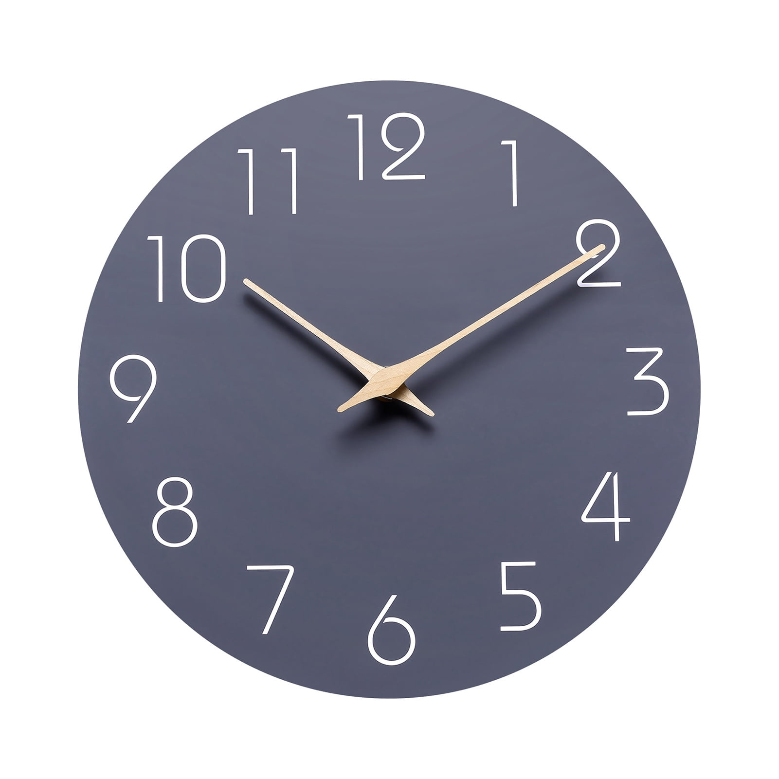 COOLL Quiet Wall Clock Wooden Wall Clock 10 Inch Silent Non-ticking ...