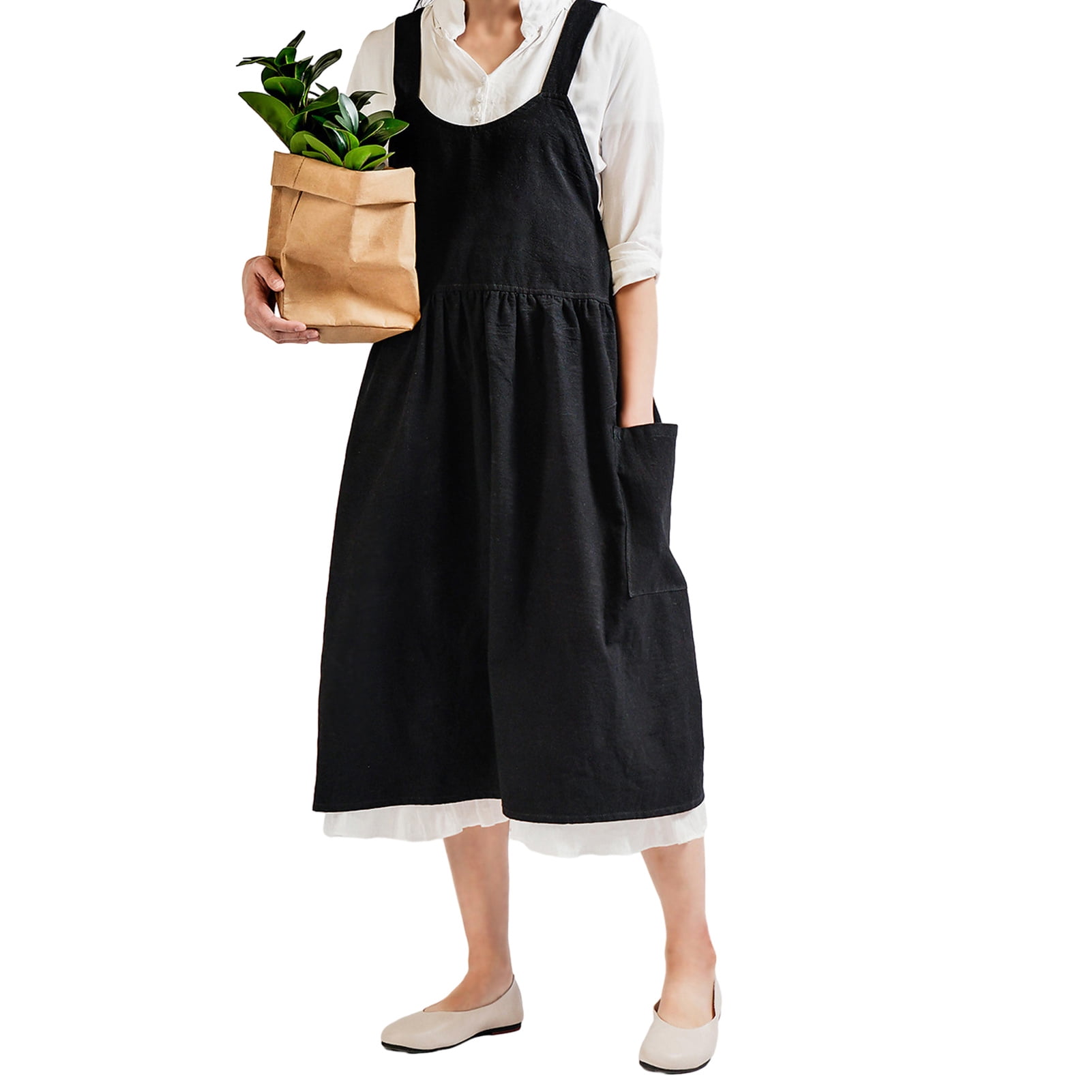 COOLL Unisex Apron Stylish Cross-Back Apron Comfortable Long Artistic ...