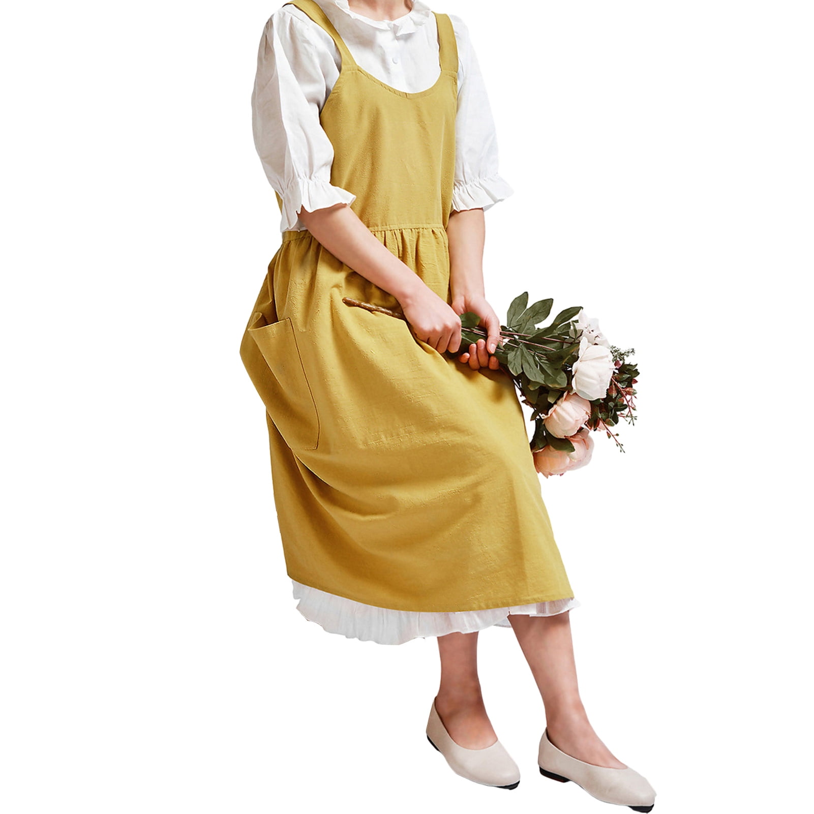 COOLL Unisex Apron Stylish Cross-Back Apron Comfortable Long Artistic ...