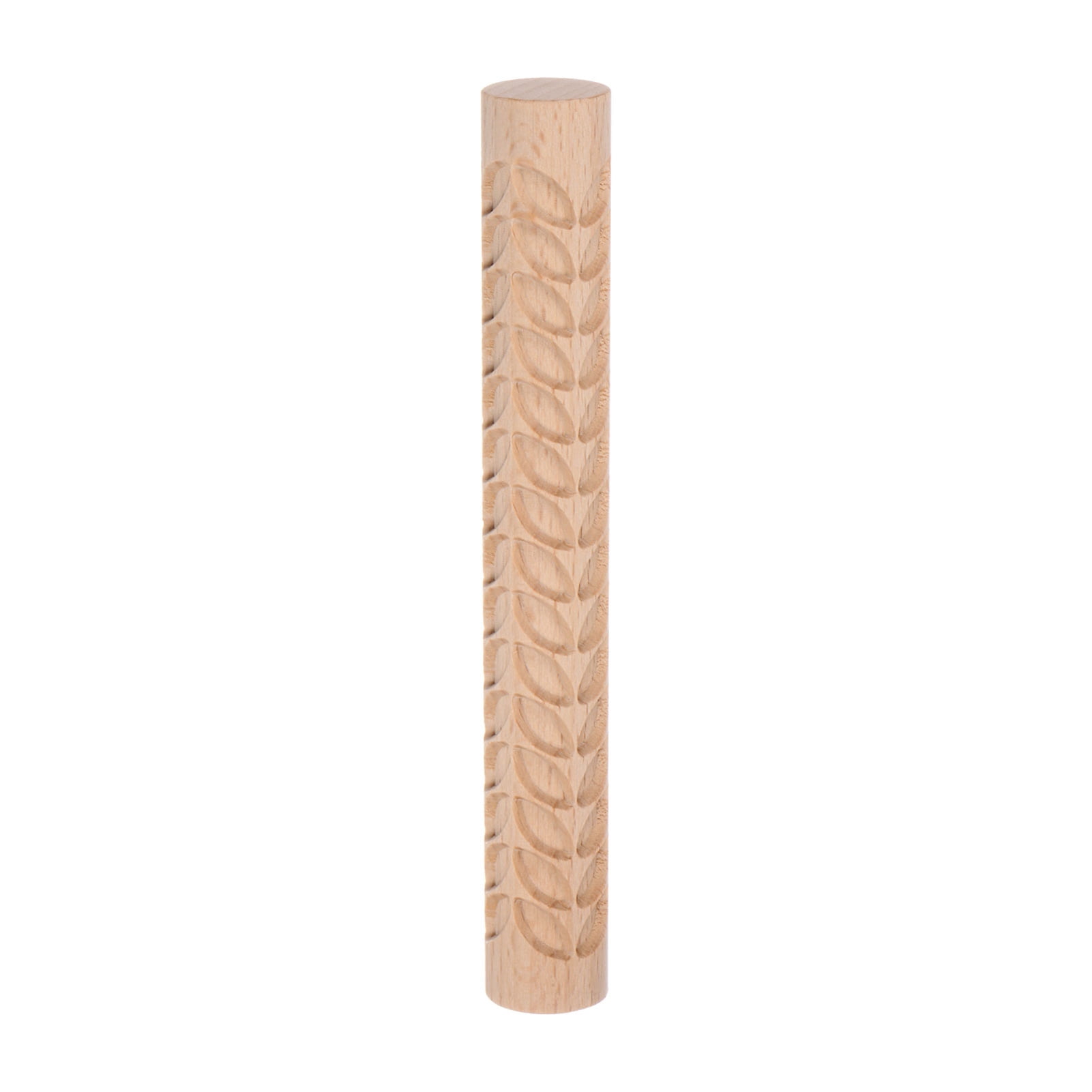 COOLL Wooden Rolling Pin Clear Texture Leaves Snowflake Water Ripple ...