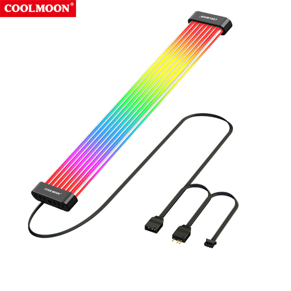 COOLMOON ARGB LED Strip Light Fits 8PIN 24PIN Power Cables DIY Lamp Bar ...