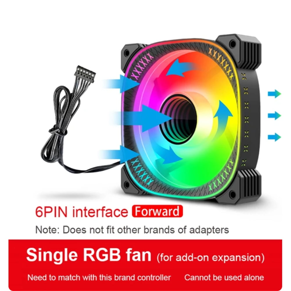 COOLMOON TY1 CPU Case Fan 120mm ARGB Case Cooler Fan 6PIN 5V ARGB Fans ...