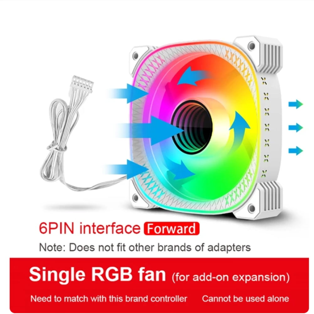 COOLMOON TY1 CPU Case Fan 120mm ARGB Case Cooler Fan 6PIN 5V ARGB Fans ...