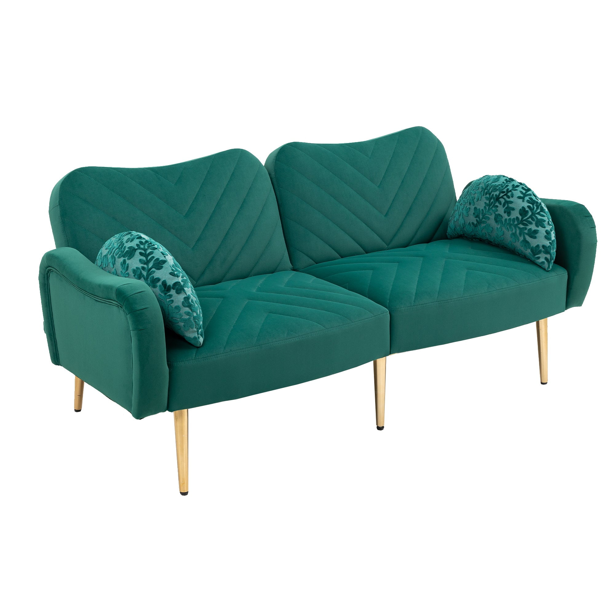 COOLMORE Couches for Living Room 65 inch, Mid Century Modern Velvet ...