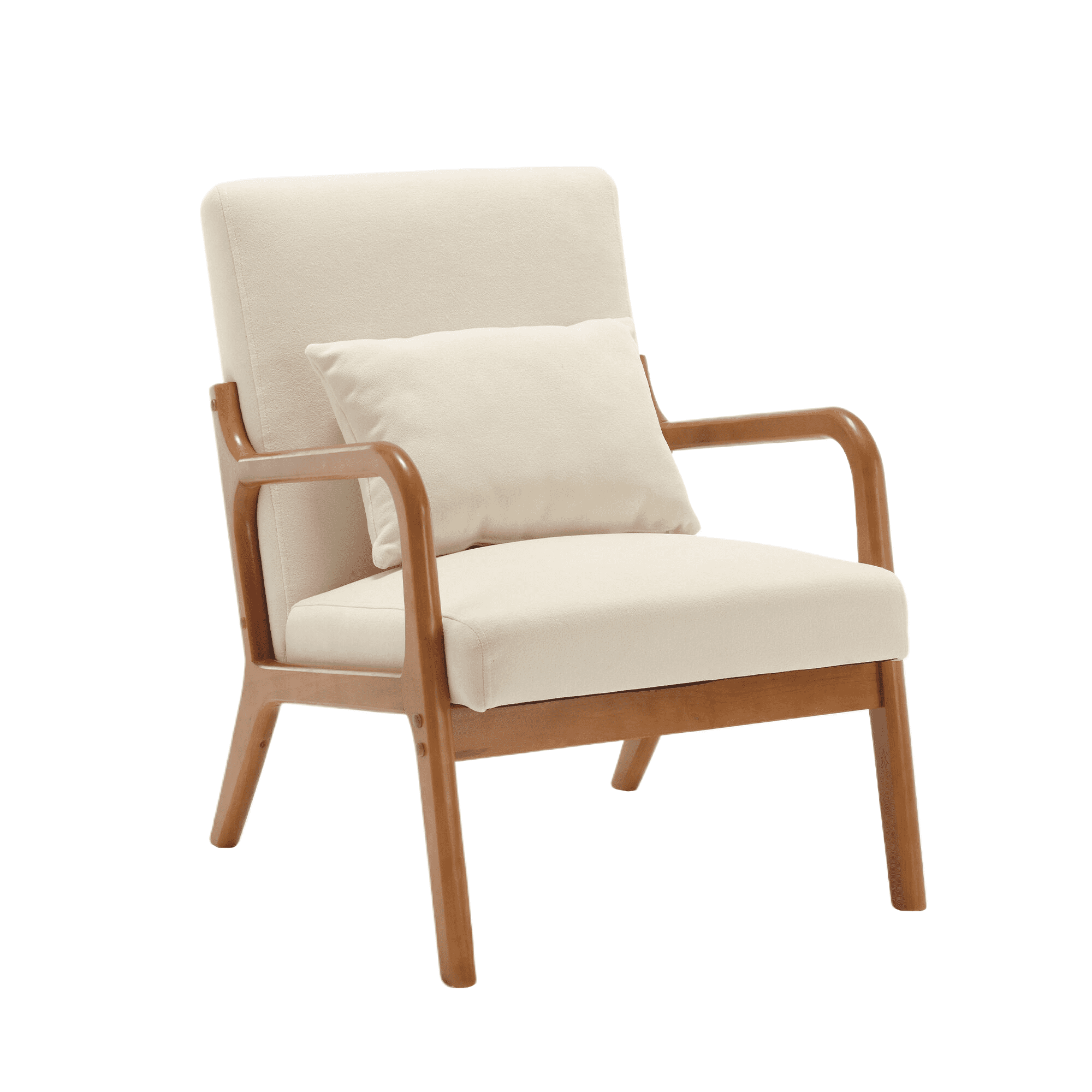 COOLMORE Modern Accent Chair, Solid Wood Padding Lounge Armchairs with ...
