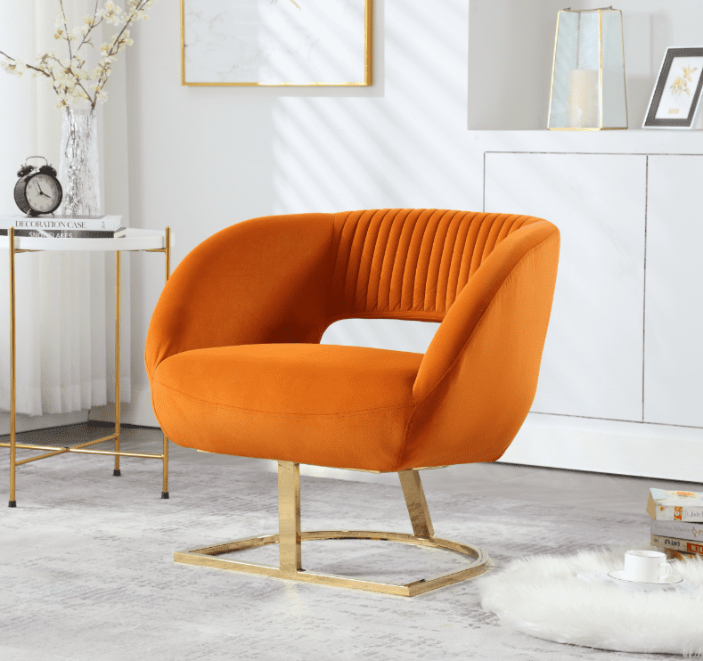 COOLMORE Upholstered Tufted Living Room Chair Textured Linen Fabric ...