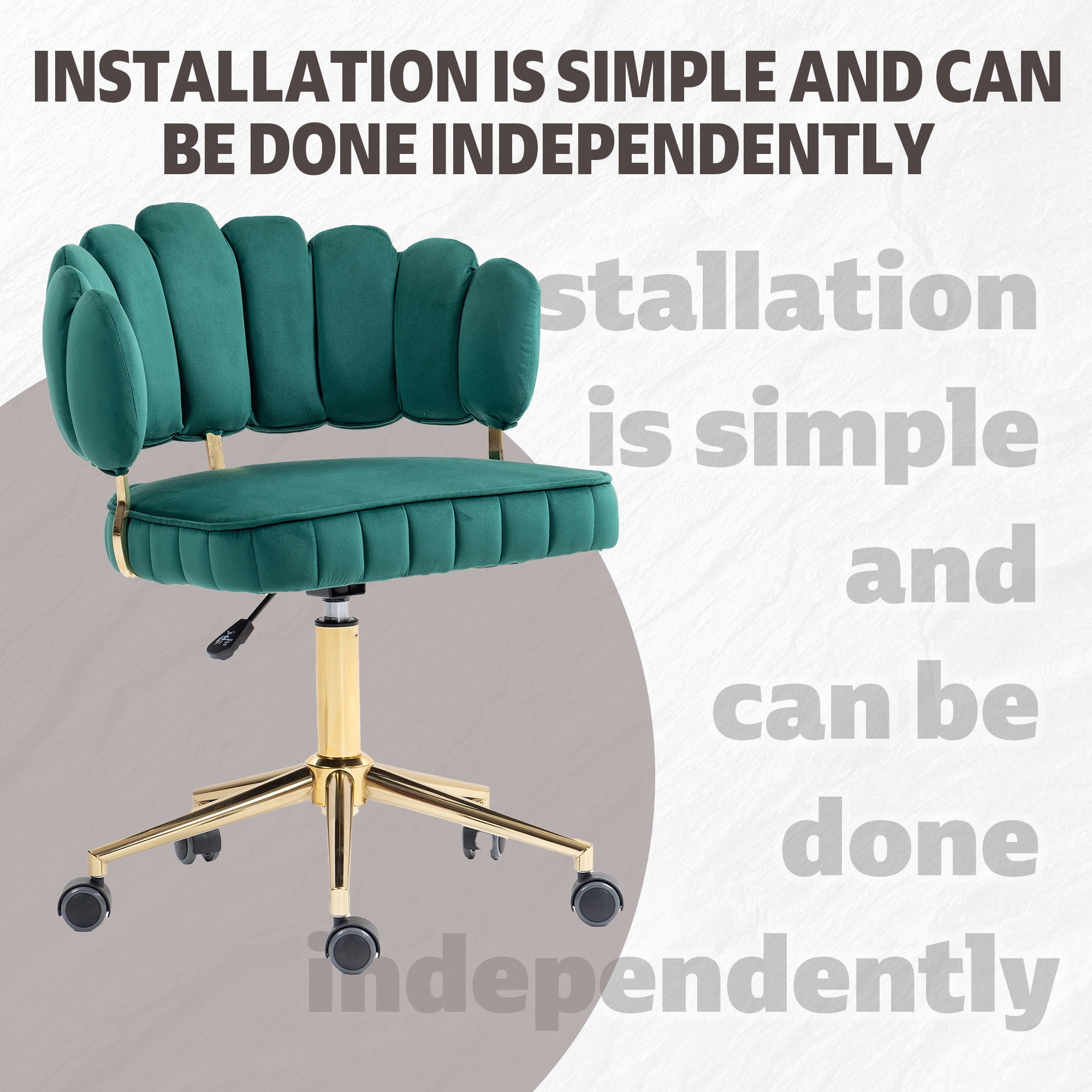 COOLMORE Velvet Home Office Desk Chair, Modern Cute Computer Chair ...