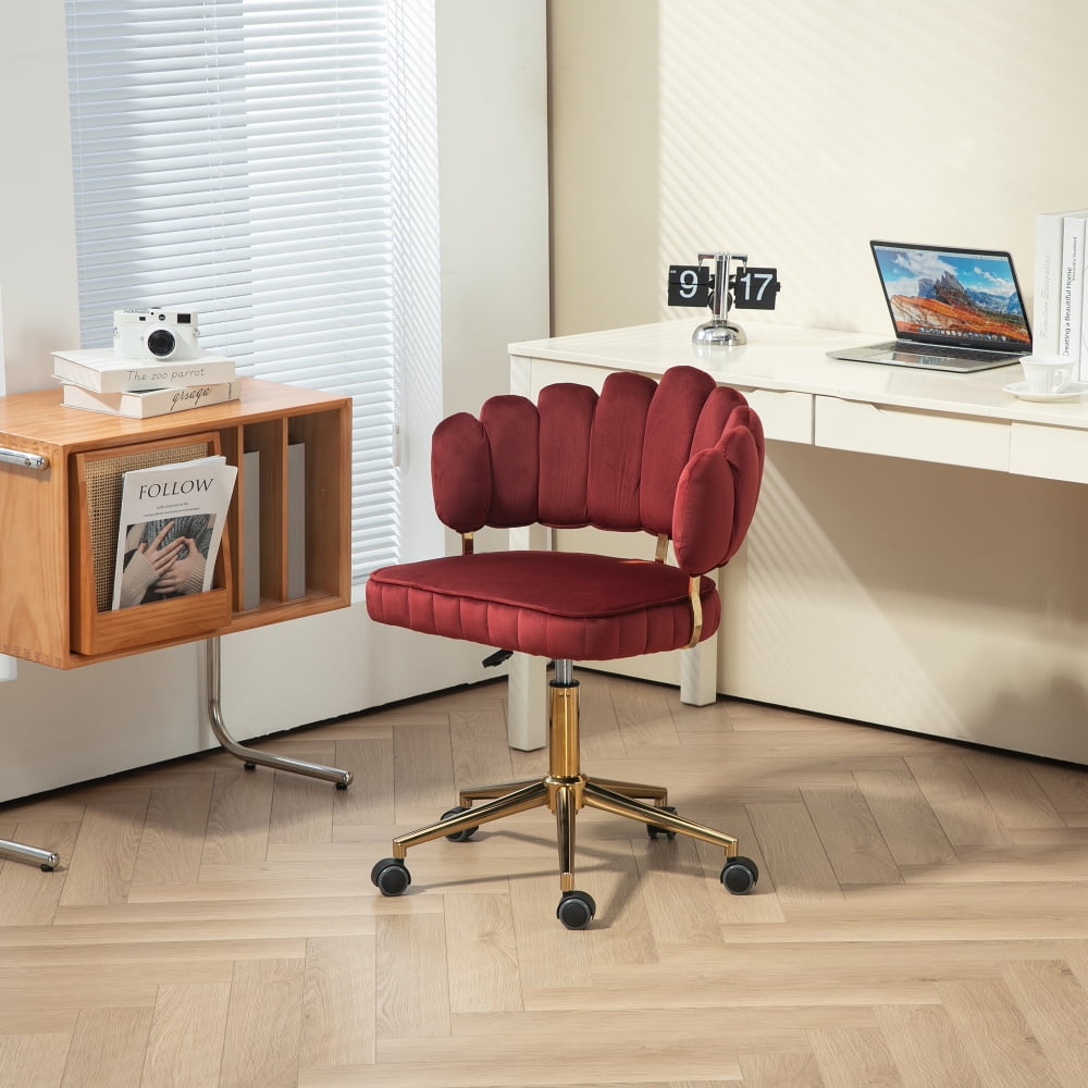 COOLMORE Velvet Home Office Desk Chair, Modern Cute Computer Chair ...