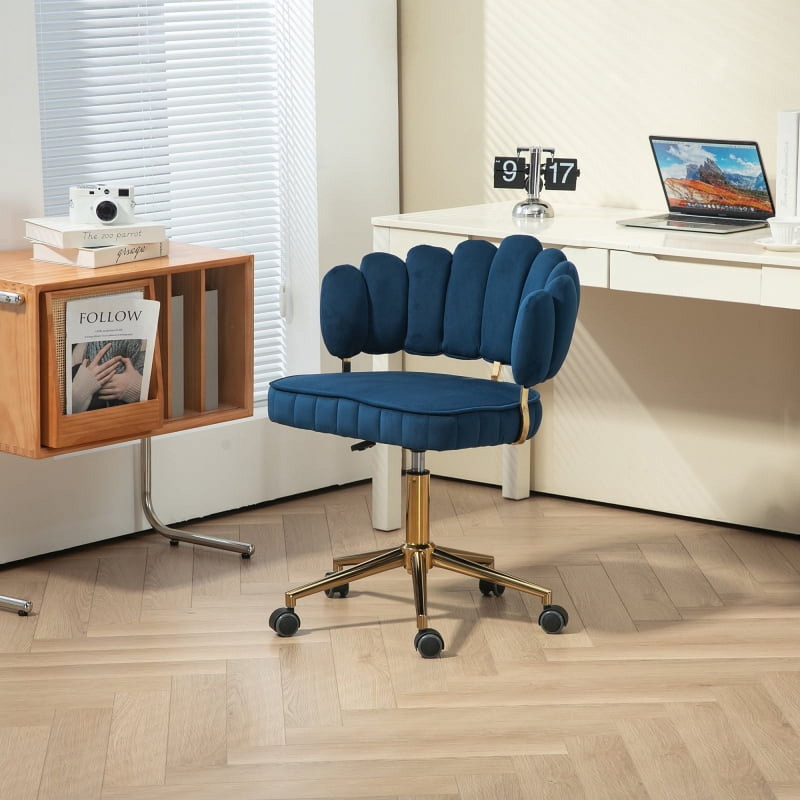 COOLMORE Velvet Home Office Desk Chair, Modern Cute Computer Chair ...