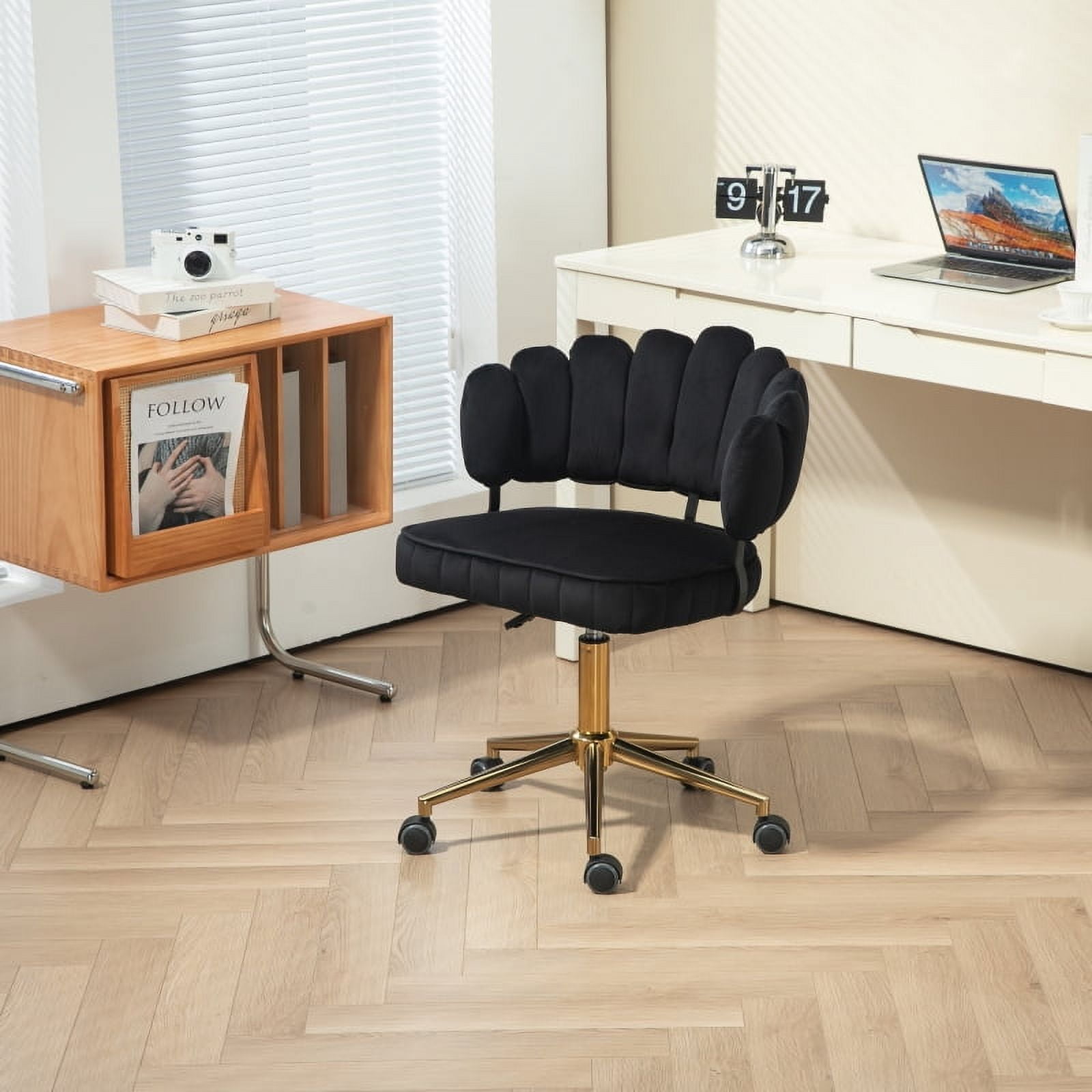 COOLMORE Velvet Home Office Desk Chair, Modern Cute Computer Chair ...