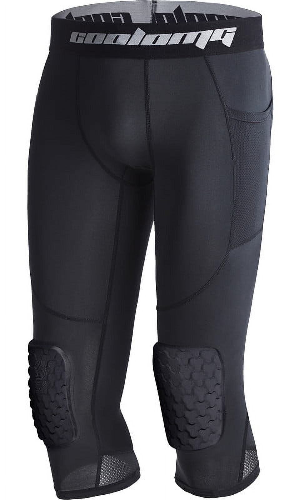 COOLOMG Basketball Leggings with Knee Pads for Kids Youth 3/4 ...