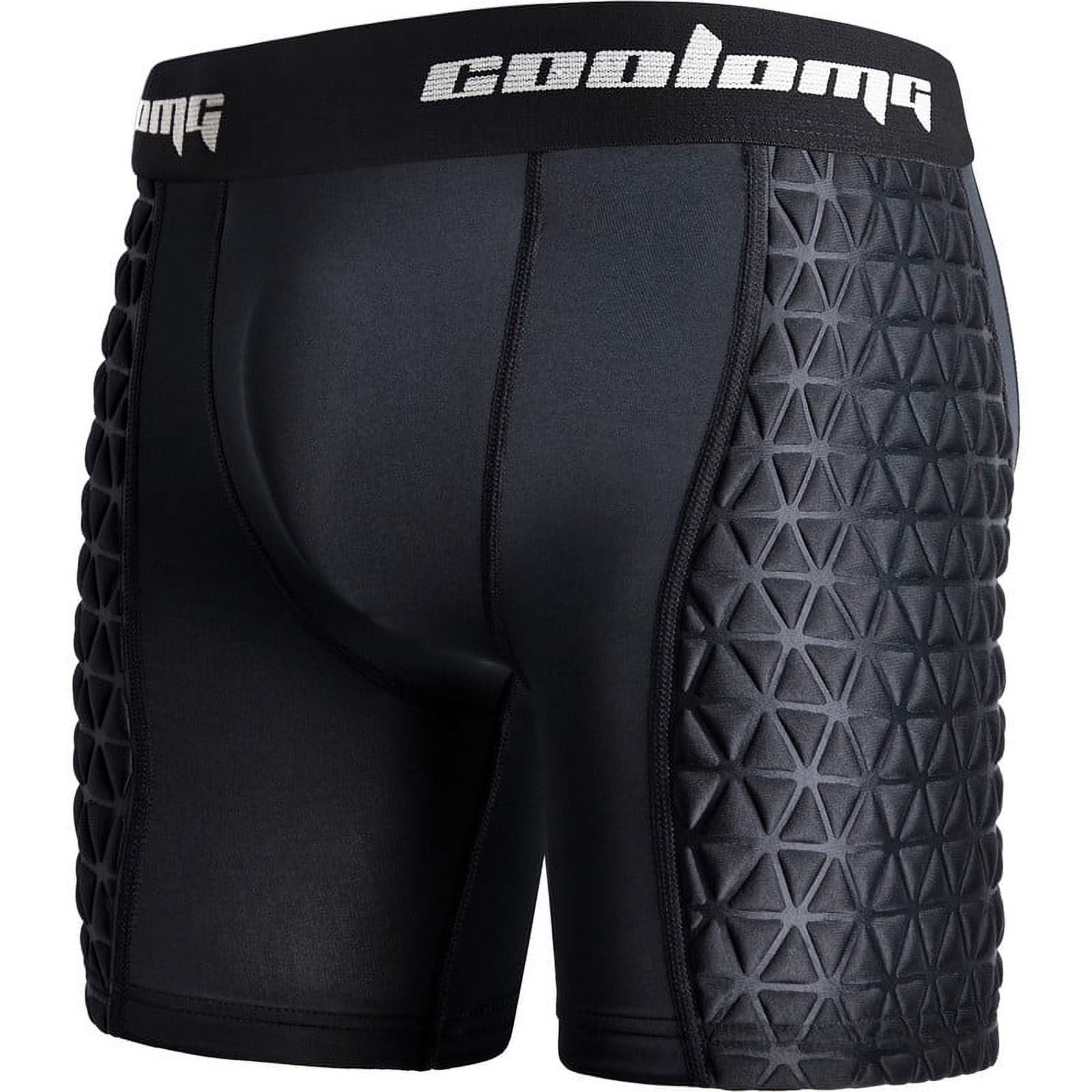 COOLOMG Men Adult Padded Baseball Sliding Shorts with Cup Pocket for ...