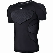 HAIYUE Men's Compression Shirt with Chest Protector Padded Rib Sports ...