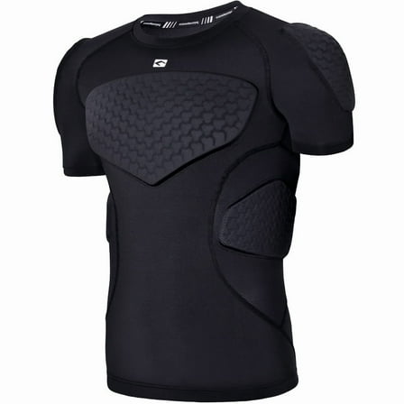 HAIYUE Men's Compression Shirt with Chest Protector Padded Rib Sports ...