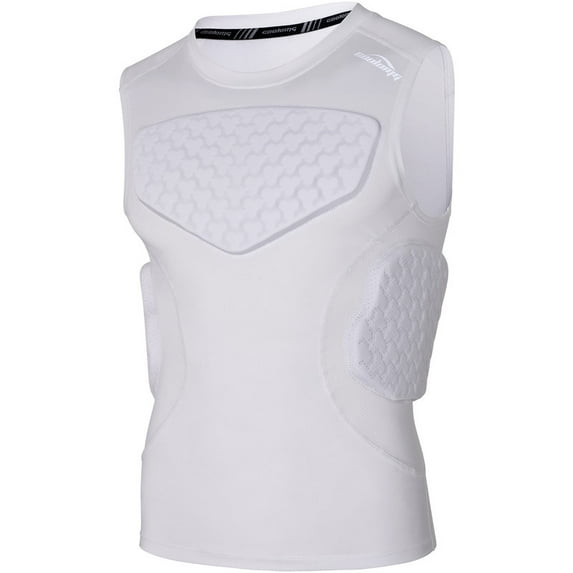 COOLOMG Youth Padded Football Shirt Rib Chest Protector Compression ...