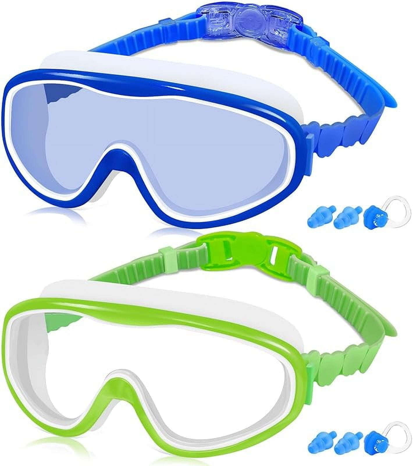 COOLOO Kids Swim Goggles for Age 3-15, 2 Pack Kids Goggles for Swimming with Nose Cover, No ...