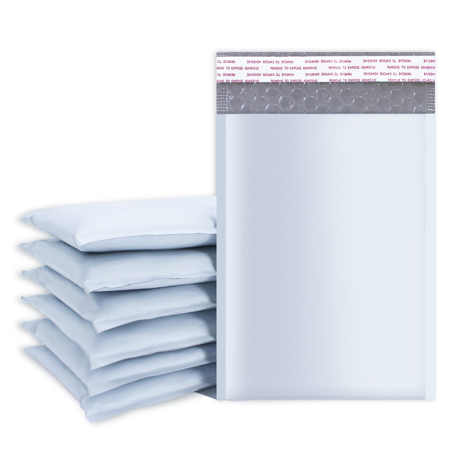 COOLPKG Waterproof Poly Self Seal Bubble Mailers 12.5" x 18", White, 10 ...