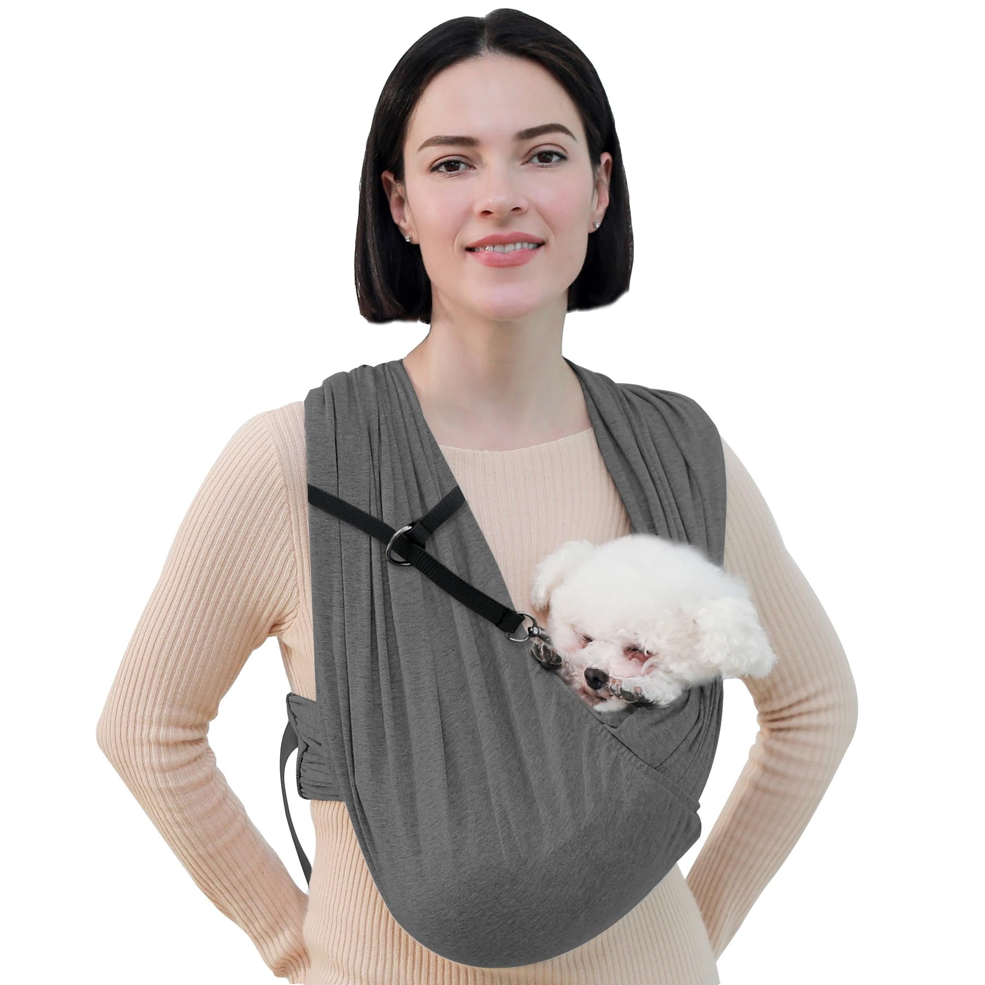 COOLWAVE Dog Sling Carrier Front Pack, Dog Sling Chest Carrier for Small Dogs, Hands Free Cotton ...