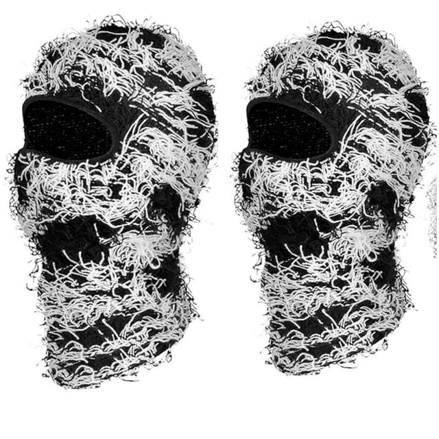 COOLZU Distressed Balaclava Ski Mask, Shiesty Yeat Airsoft Custom Camo ...