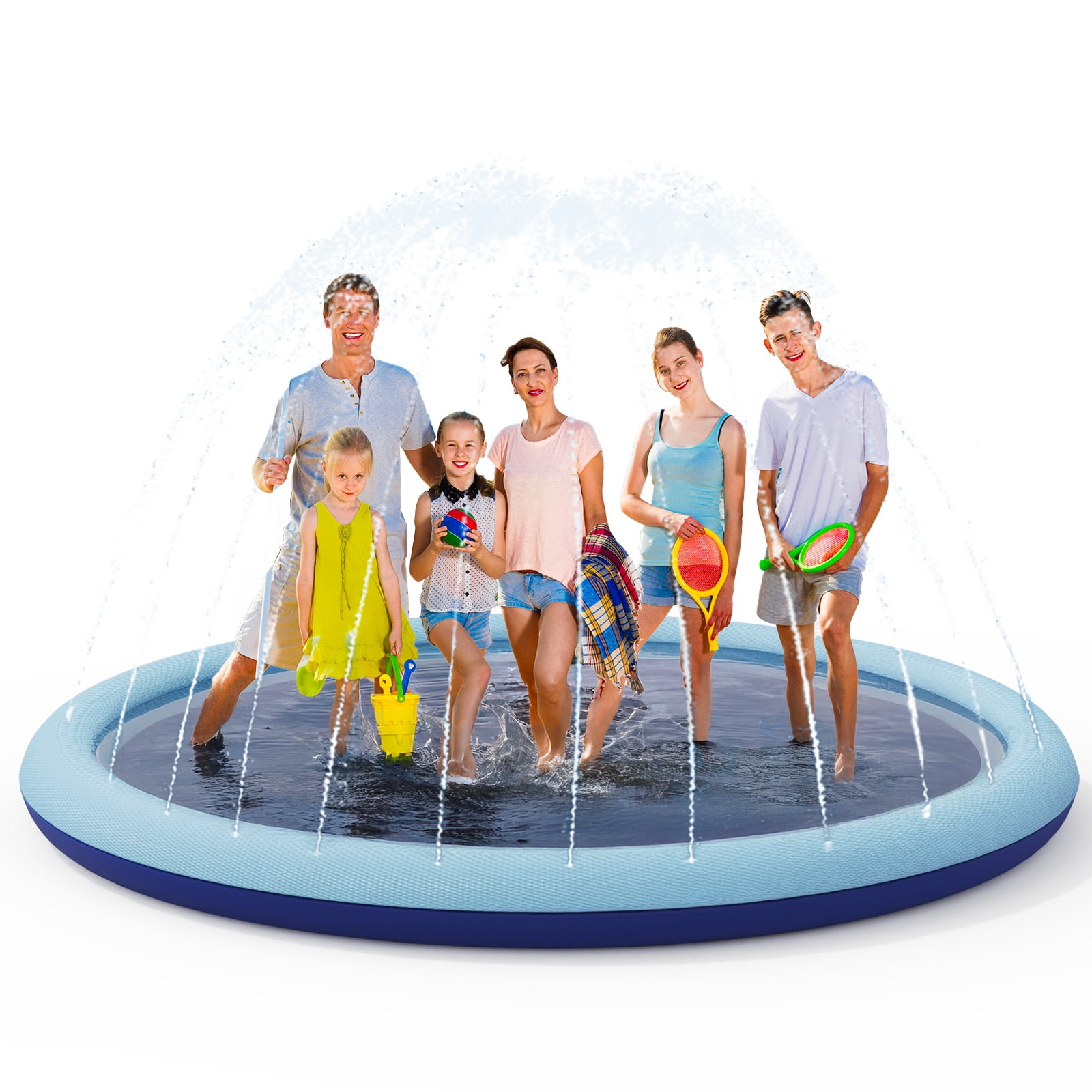 COOMOUDS Inflatable Water Sprinkler, Thickened Splash Pad, Non-Slip ...