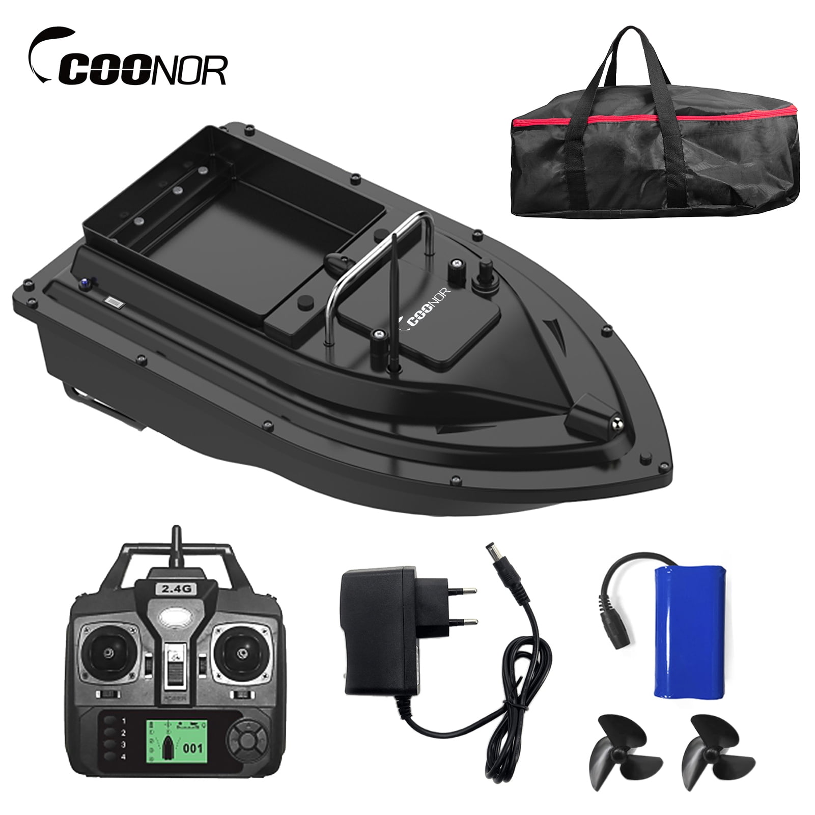 COONOR GPS Fishing Bait Boat with Large Bait Container, Long 400 500M ...