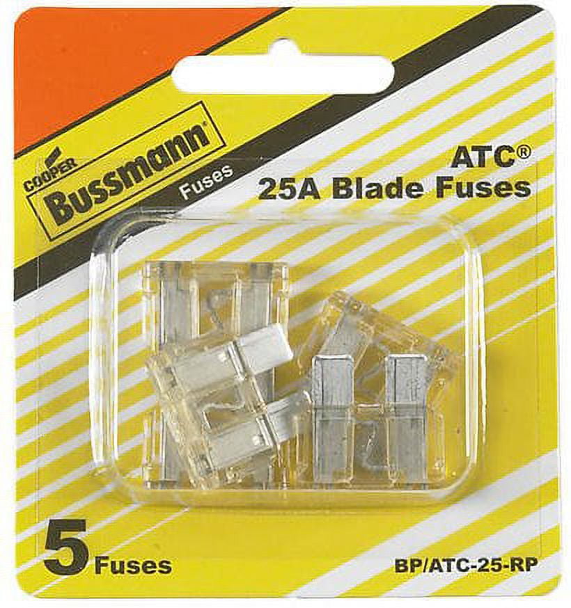 COOPER BUSSMANN BK/ATC-25 FUSE, BLADE, 25A, 32V, FAST ACTING (5 pieces) - Walmart.com