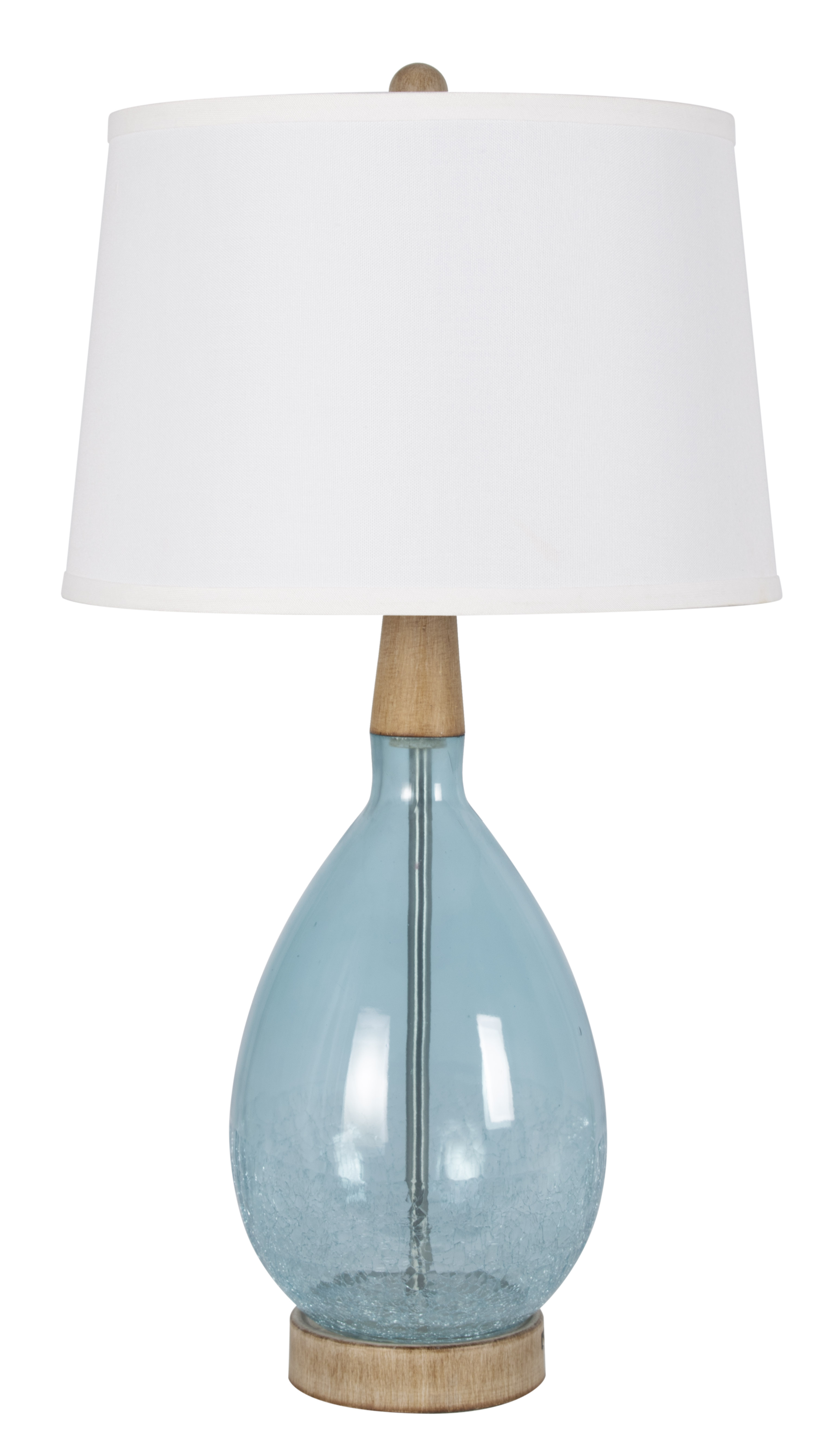 Free Shipping! COOPER RIDGE 28" Coastal Blue Glass Table Lamps with ...