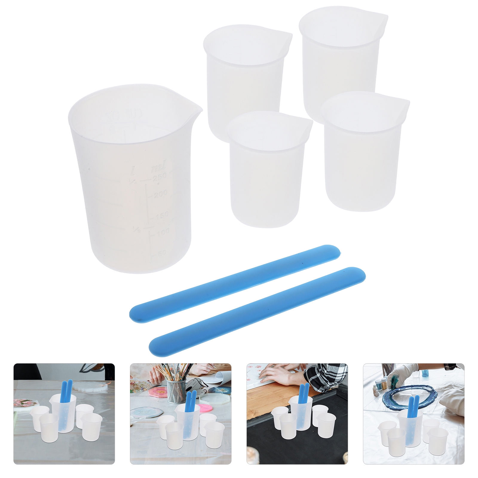 COOPHYA 1 Set Silicone Measuring Cups Tool for Epoxy Resin with ...