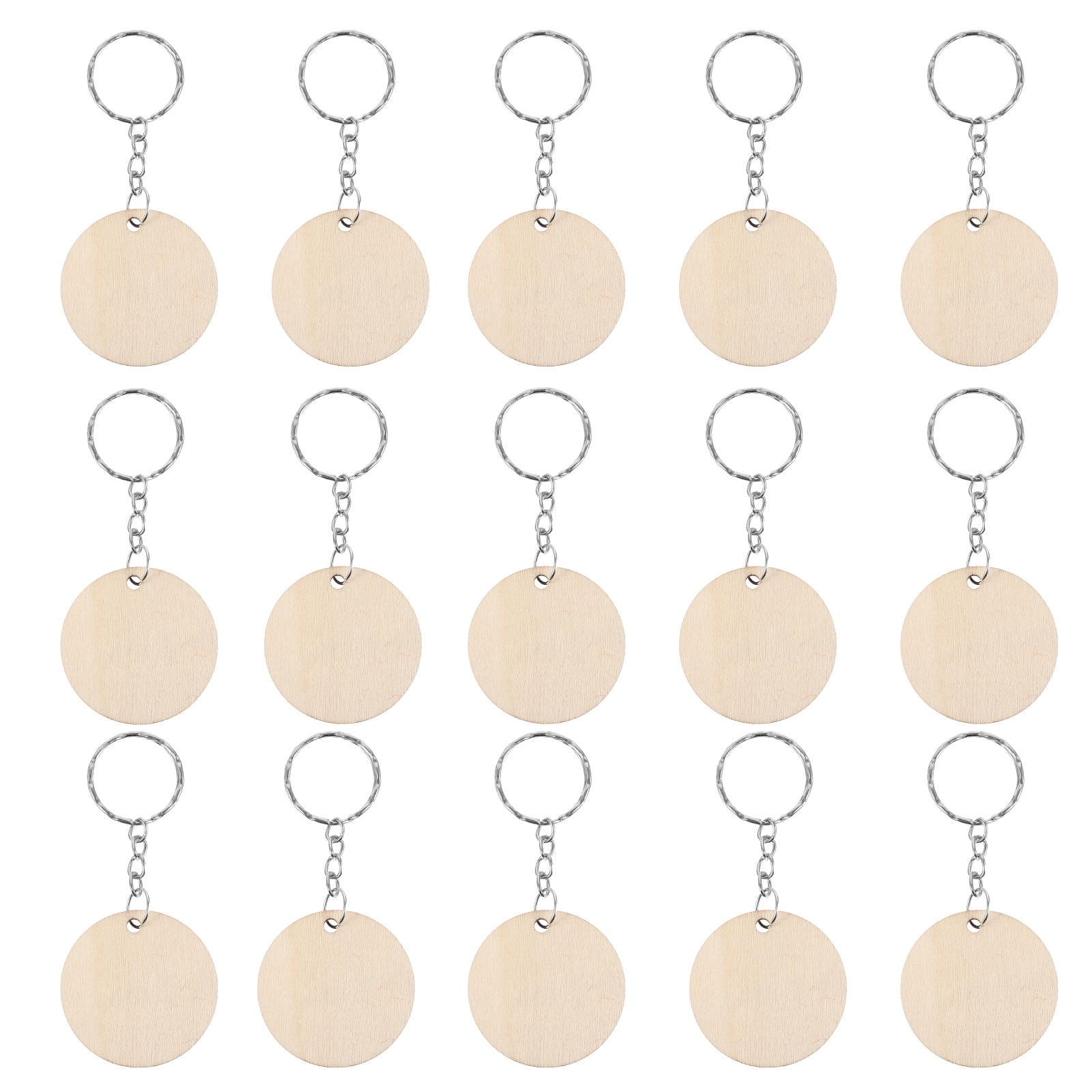 COOPHYA 100Pcs Aesthetic Blank Key Chain Wooden Pendant Diy Lettering ...