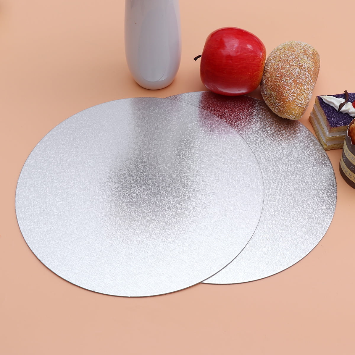 COOPHYA 10Pcs 12 Inch Round Silver Cake Board for Birthday Celebrations ...