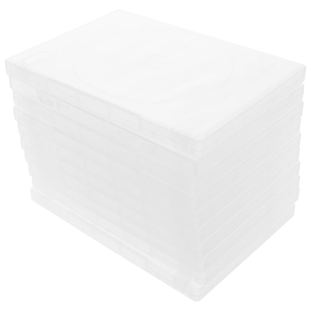 COOPHYA 10Pcs CD Box Transparent Rectangular Polystyrene Plastic for ...