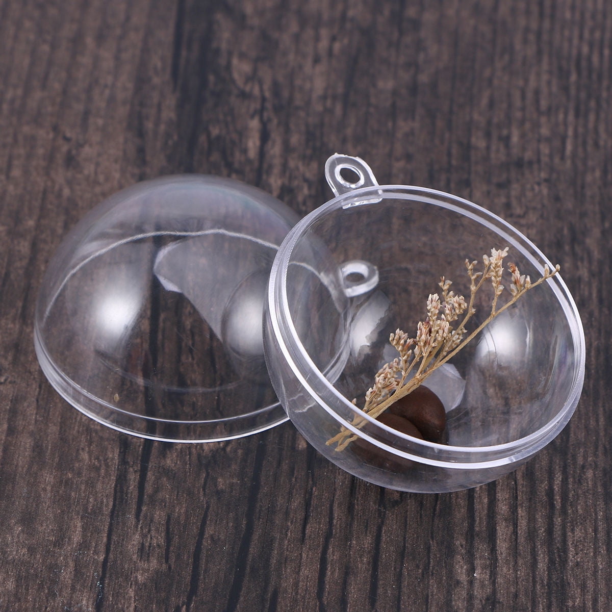 COOPHYA 10Pcs Clear Plastic Fillable Baubles for Wedding and Party ...