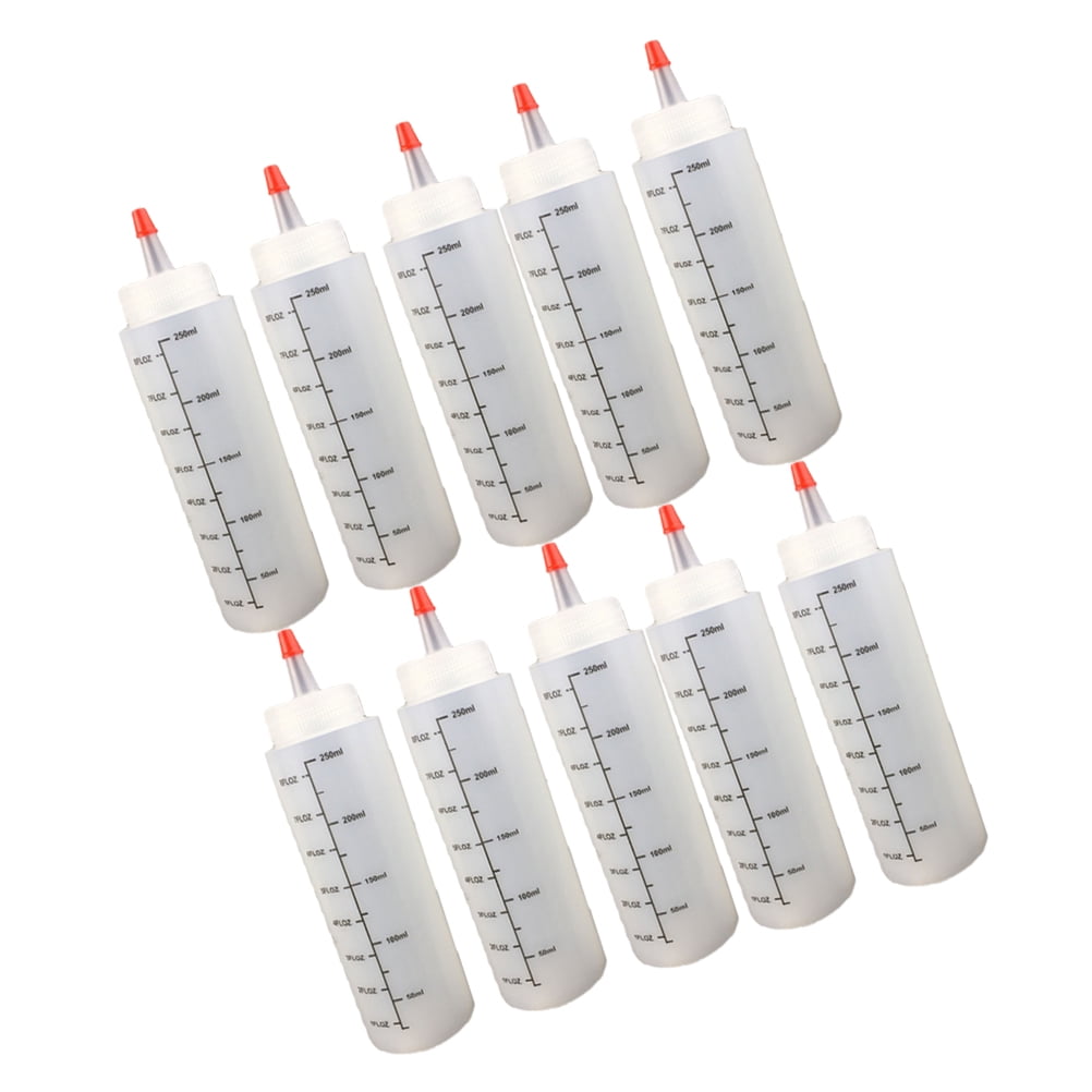 COOPHYA 10Pcs Squeeze Condiment Bottles 250Ml White Conical Storage ...