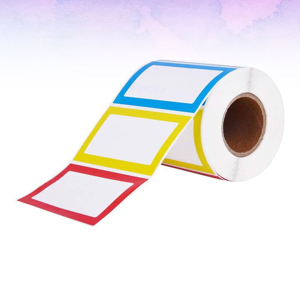 COOPHYA 150Pcs 2 Roll Colorful Name Tag Sticker Paper Self-Adhesive ...