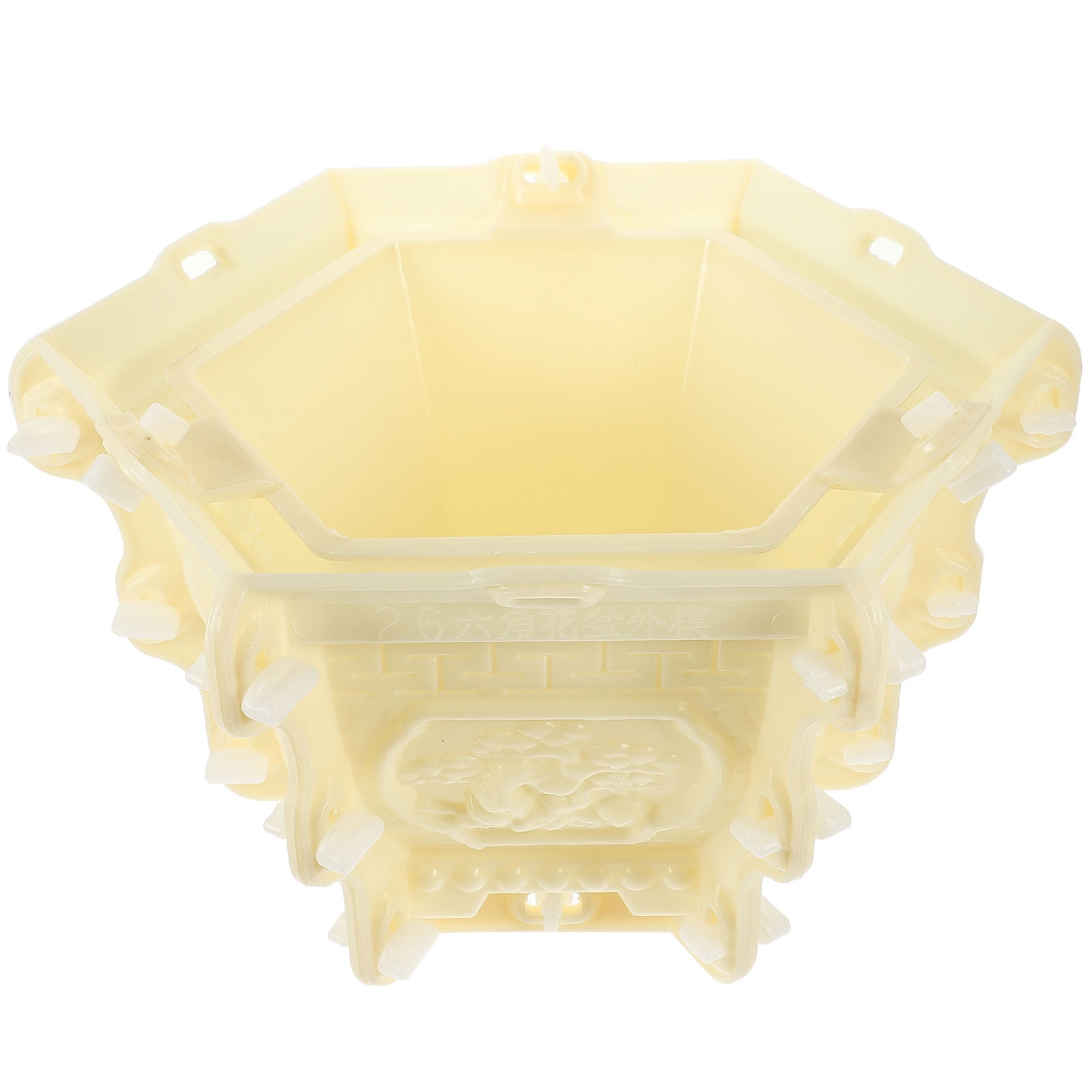 COOPHYA 1Pack Hexagonal Beige Plastic Concrete Planter Mold for ...