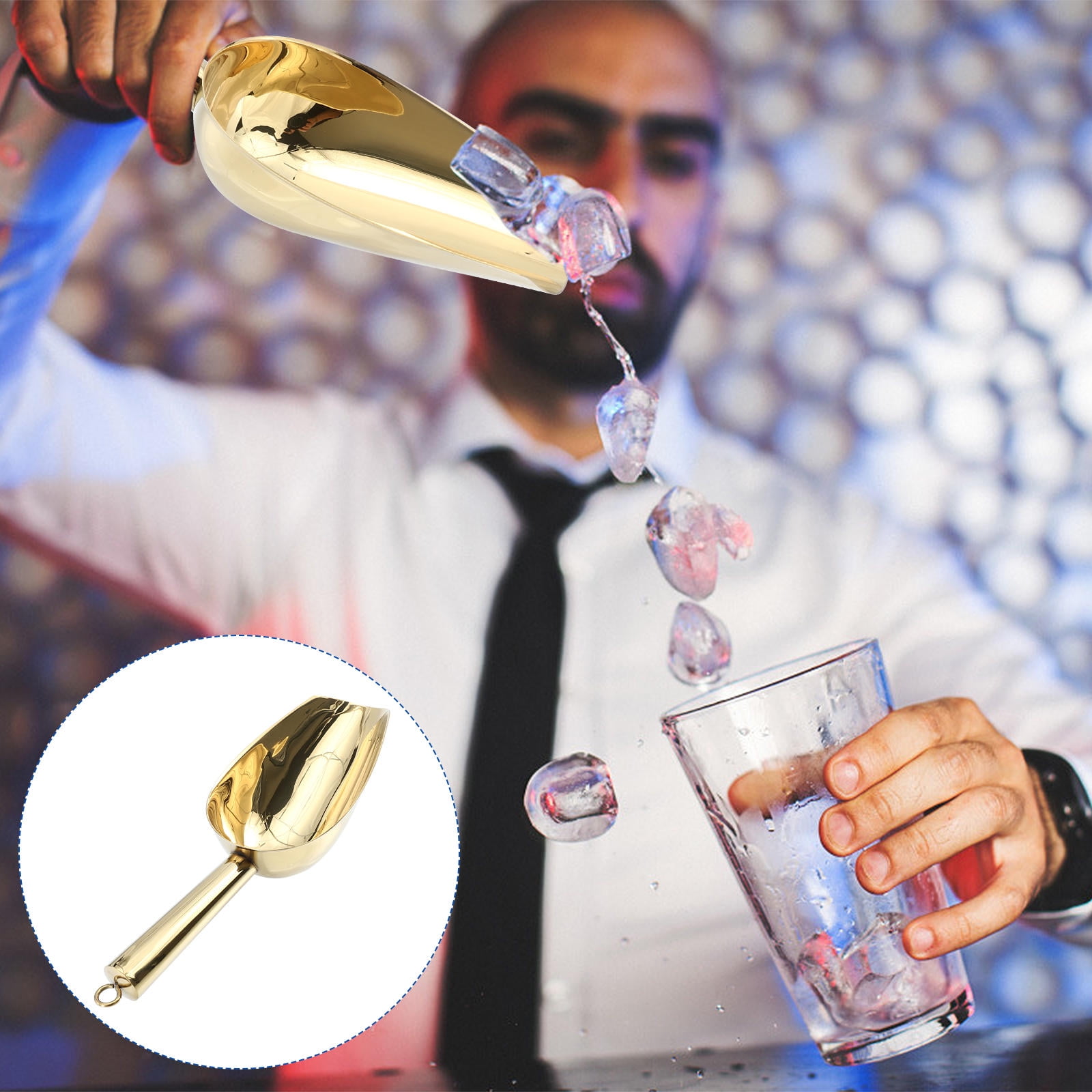 COOPHYA 1Pack Kitchen Scoop Golden Color For Serving Ice Cream In ...