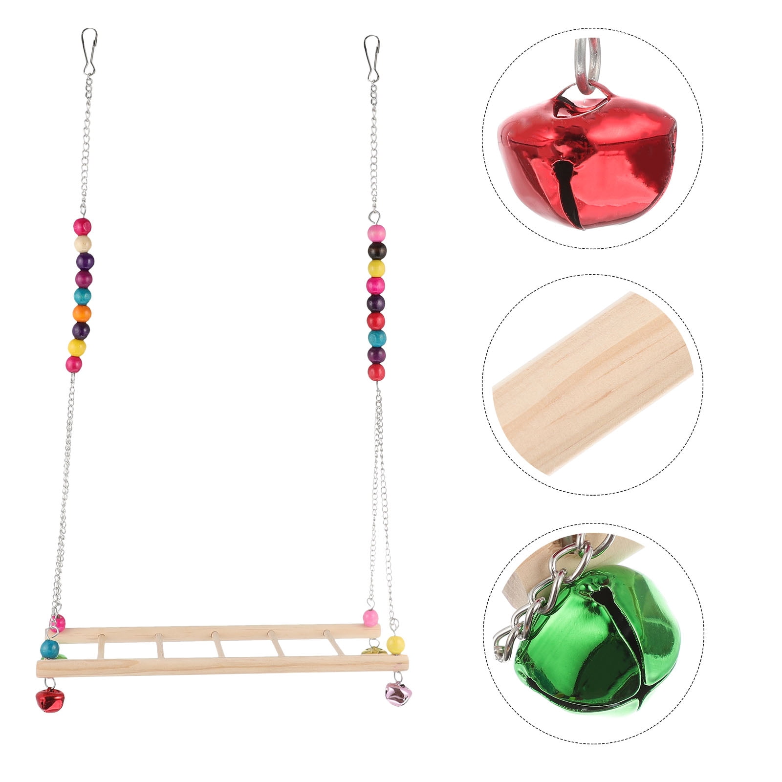 COOPHYA 1Pack Multi-colored Parrot Hanging Toys with Wood Metal Ladder ...