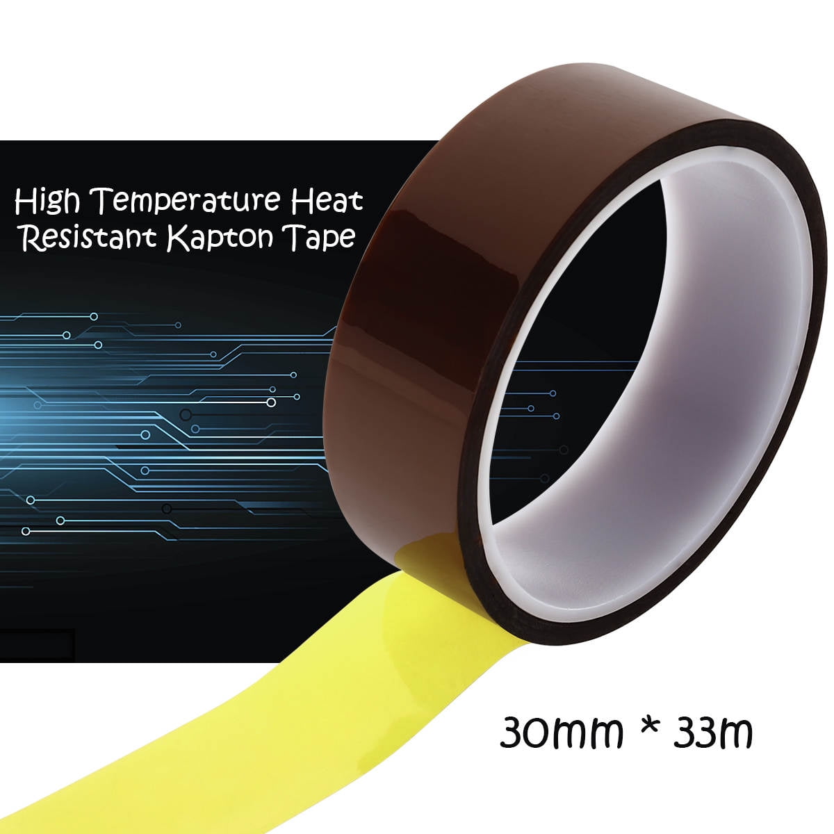 COOPHYA 1Pack Thick Polyimide Adhesive Tape Tawny Color Heat Safe for ...