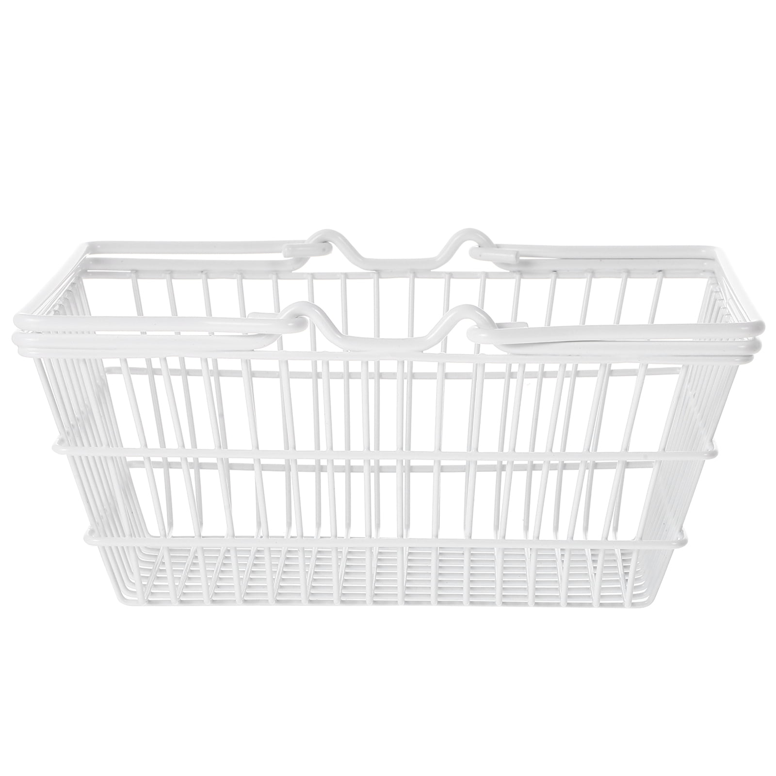 COOPHYA 1Pcs Hand Held White Iron Shopping Basket for Kitchen Organizer ...