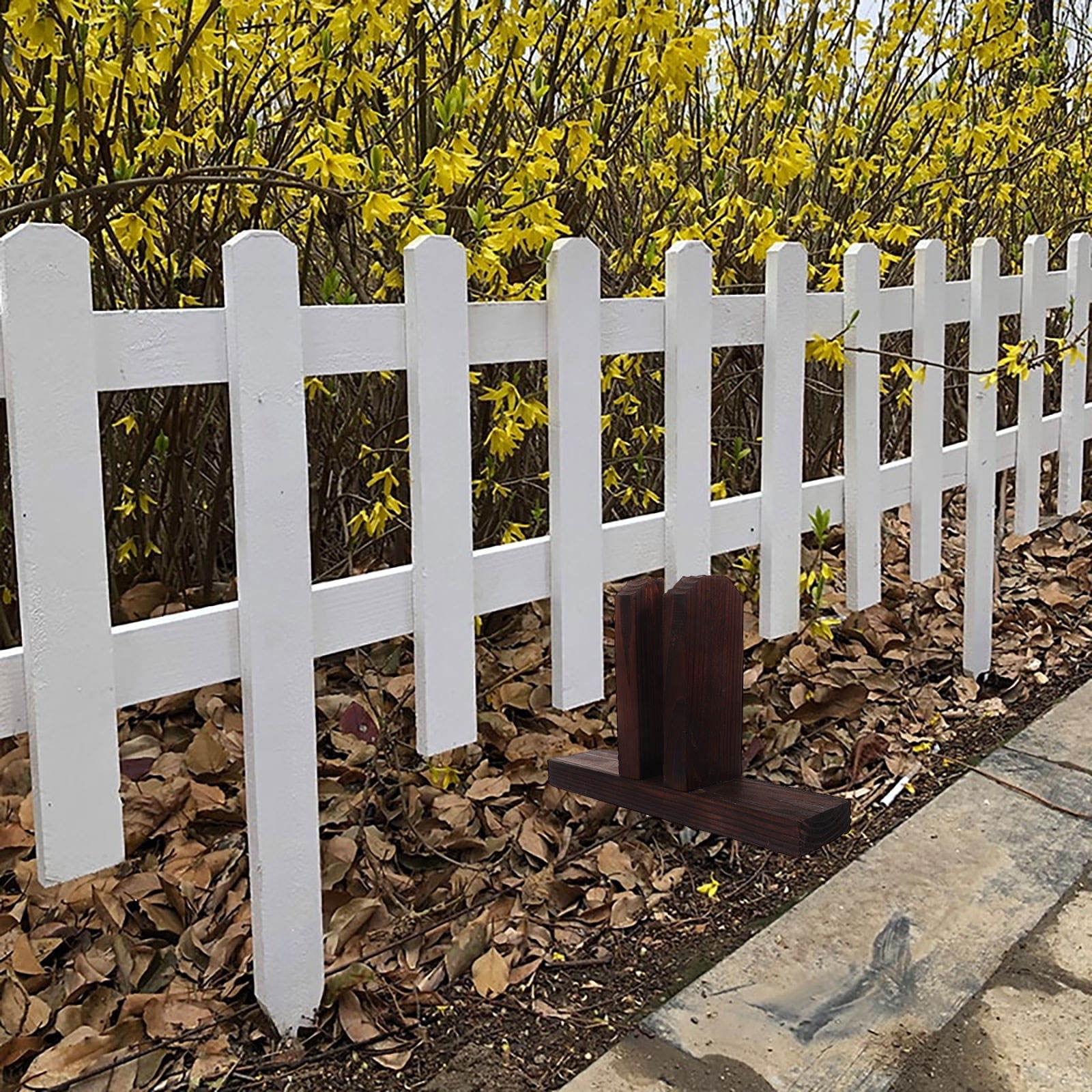 COOPHYA 1Set Carbonized Wood Fence Post Feet for Patios in 13.9x9.3x3 ...